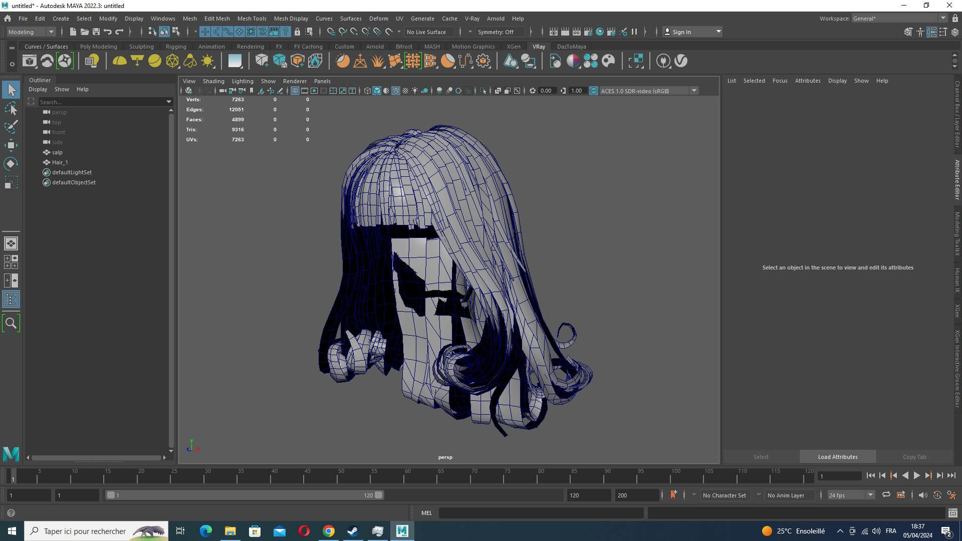 Realistic Female Hair - 3D Model by khaloui