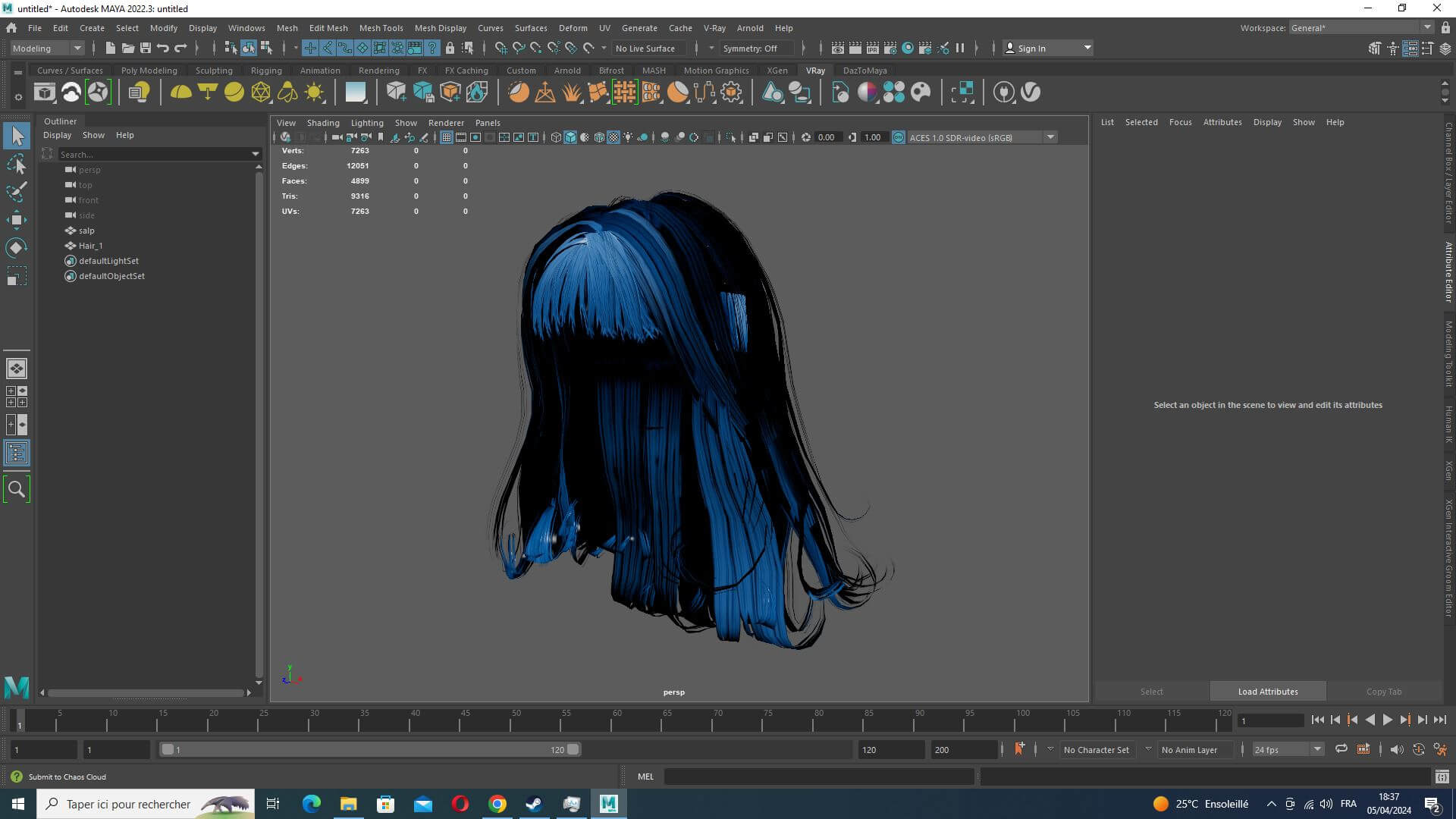 Realistic Female Hair - 3D Model by khaloui