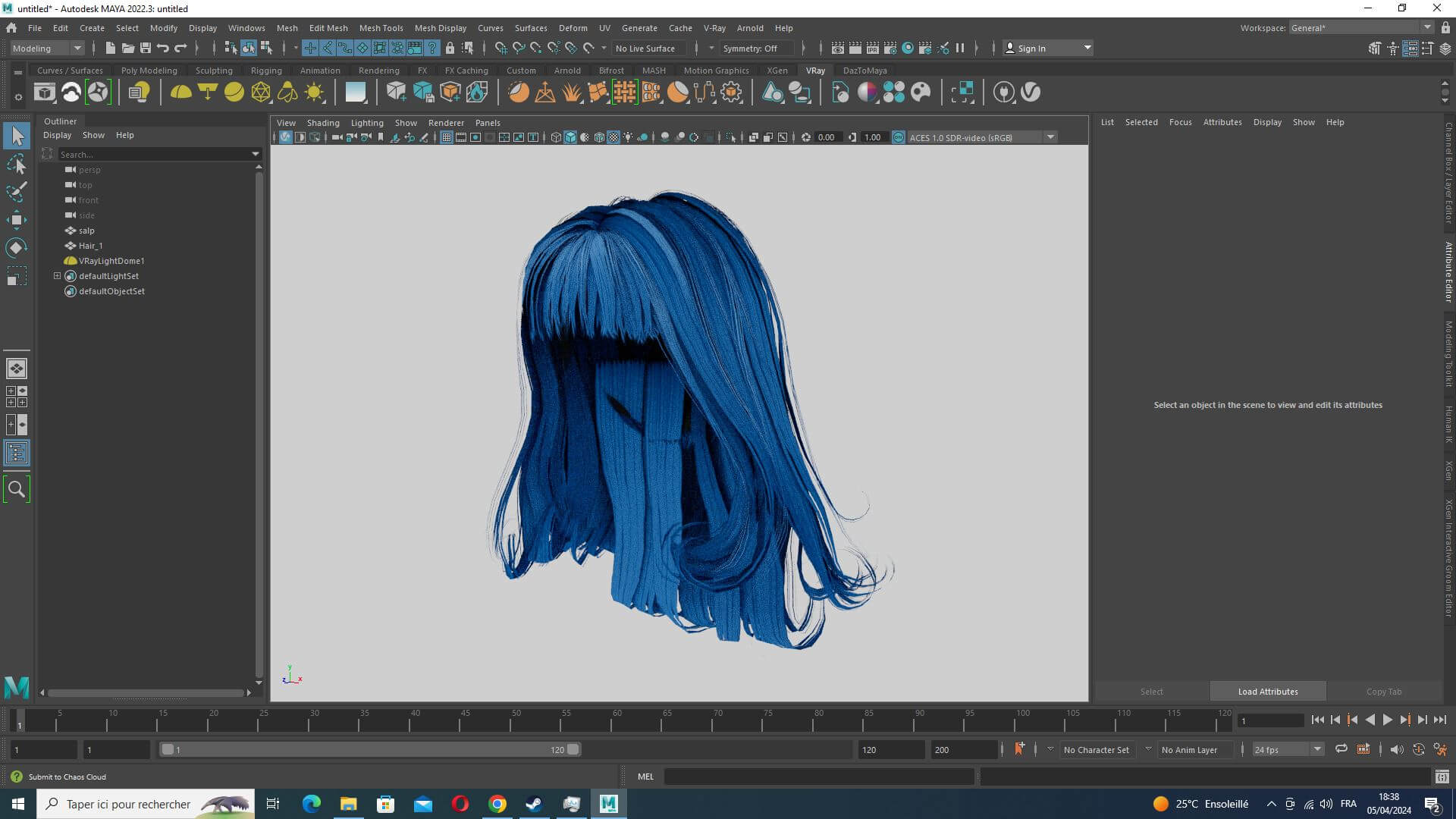 Realistic Female Hair - 3D Model by khaloui