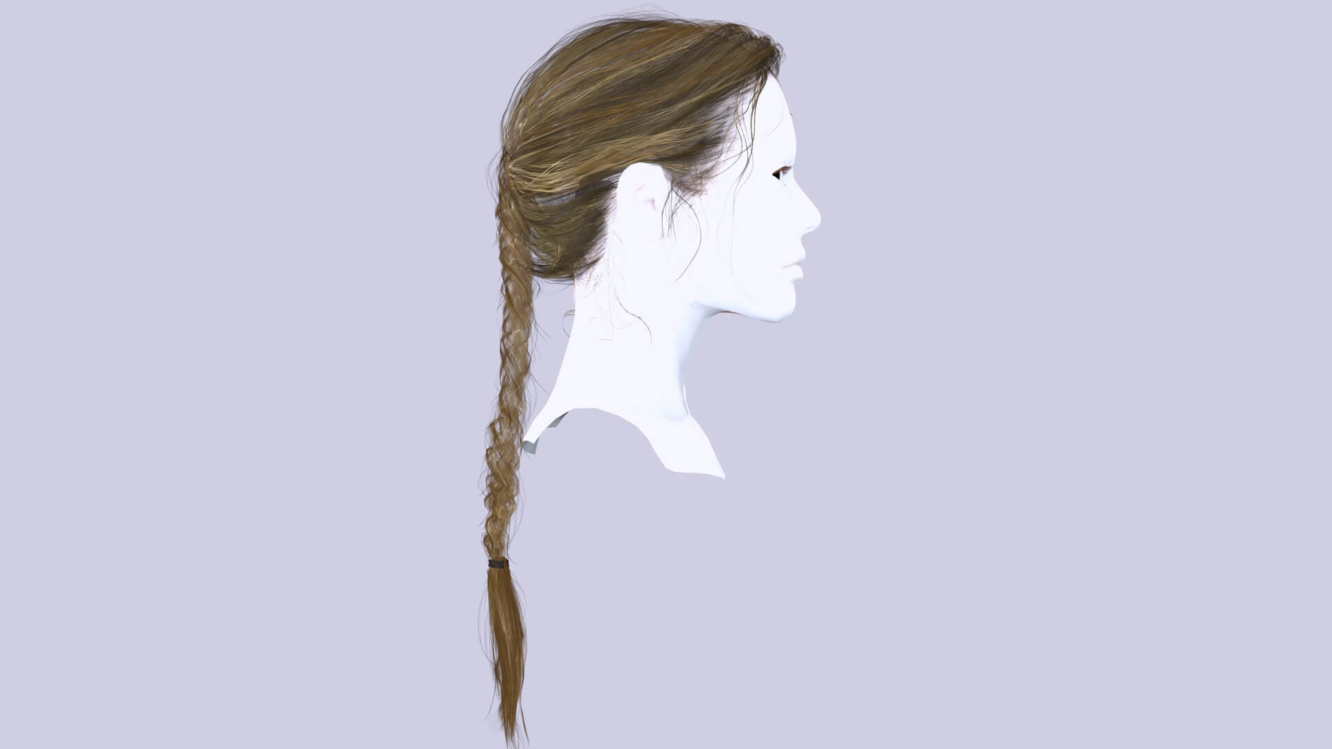 Realistic Female Hairstyle - Long Braid 3D Model by khaloui