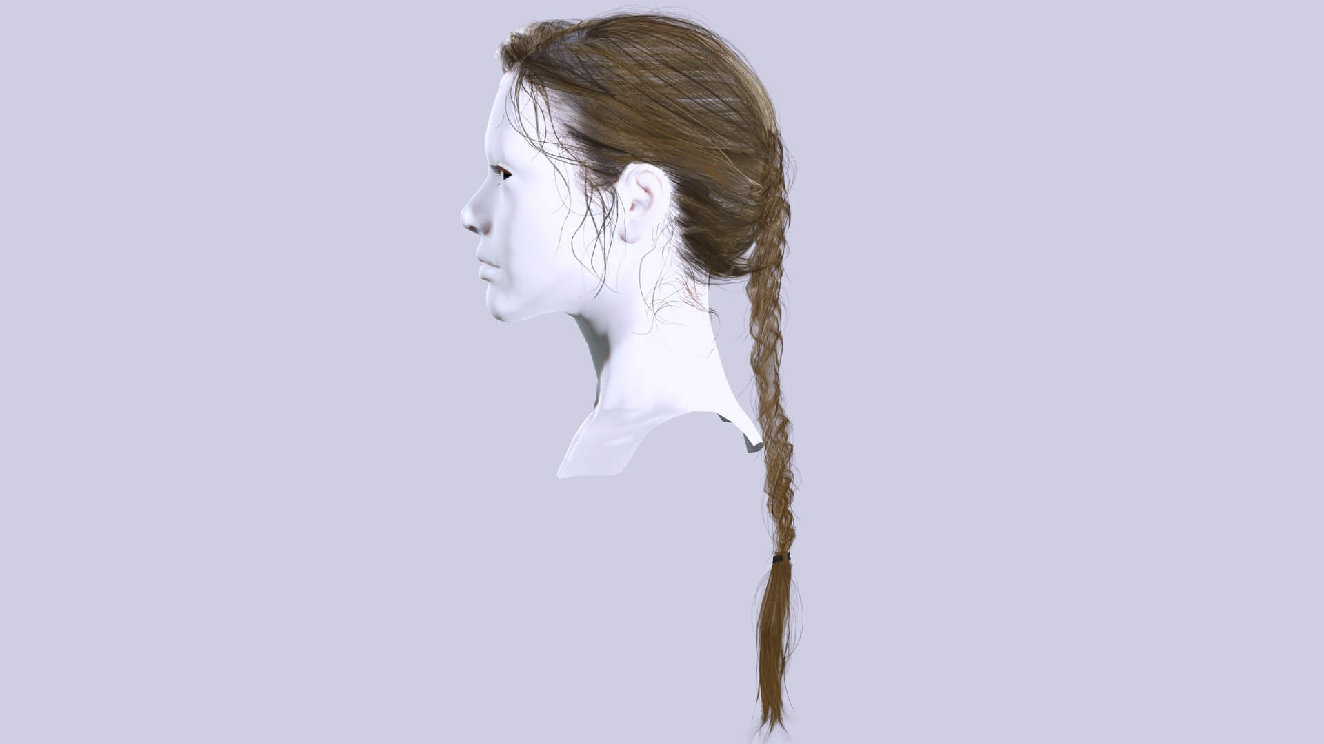 Female Hairstyle - Long Braid 3D Model by khaloui