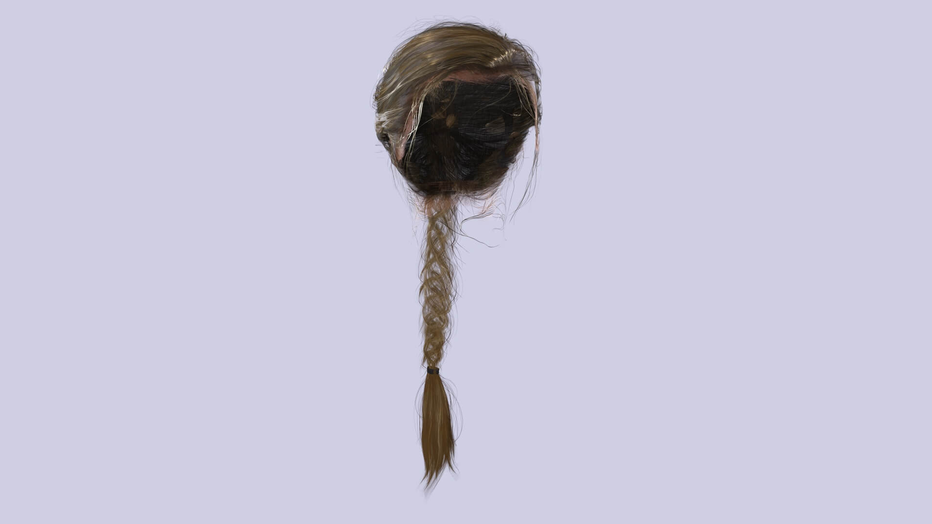 Realistic Female Hairstyle - Long Braid 3D Model by khaloui