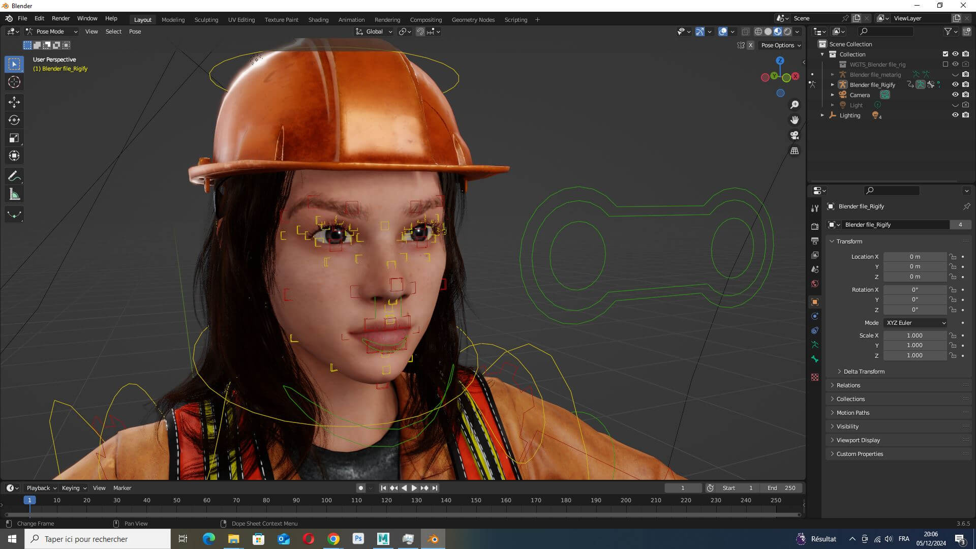 Realistic Female Laborer 3D Model for Construction Projects by khaloui