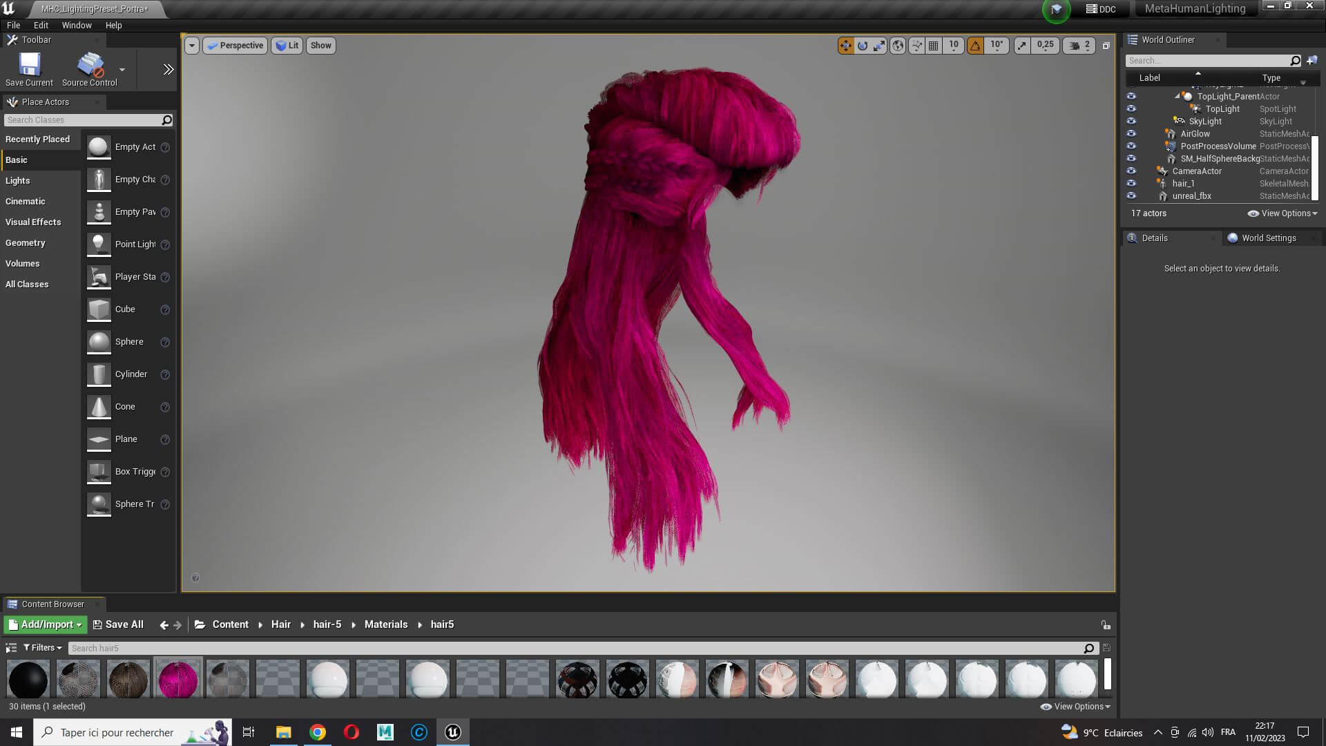Realistic Female Long Hair Colorable Cards - 3D Model by khaloui