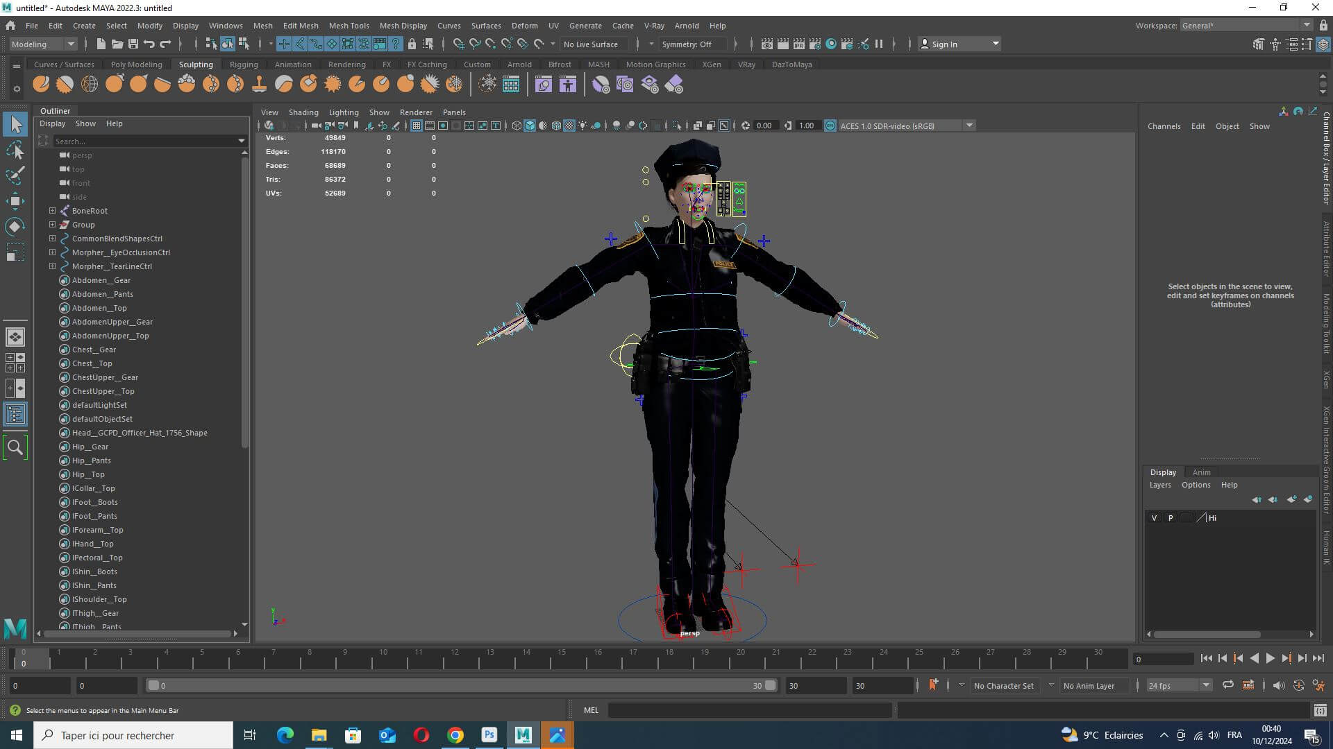 Realistic Female Police Officer - 3D Model by khaloui