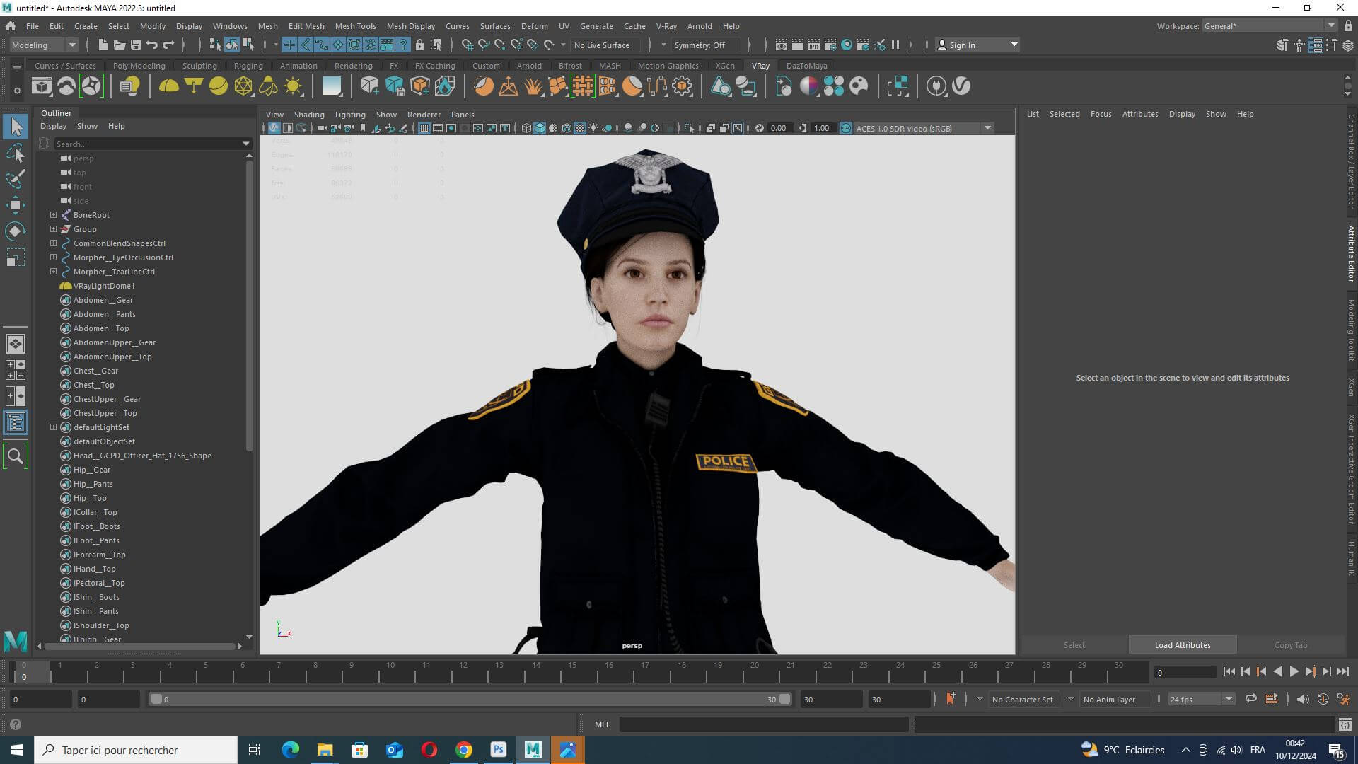 Realistic Female Police Officer - 3D Model by khaloui