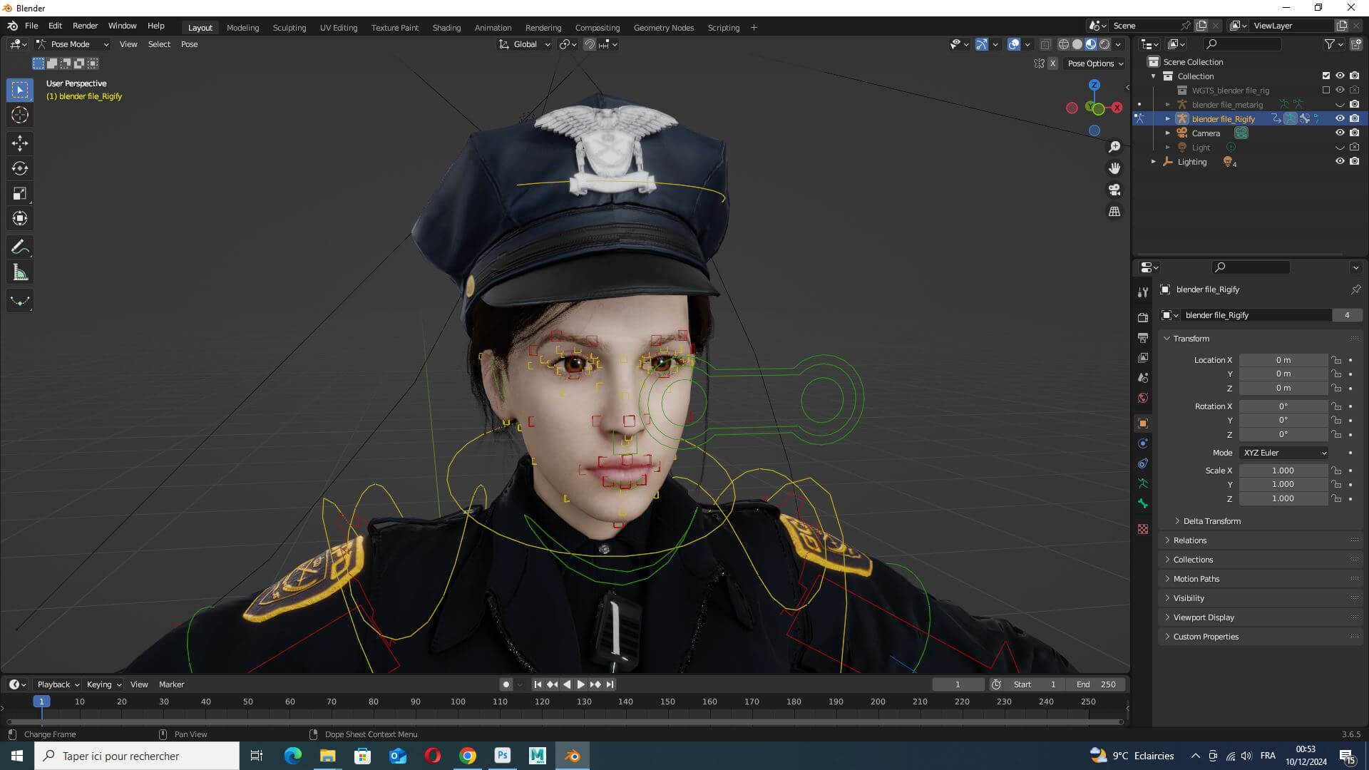 Realistic Female Police Officer - 3D Model by khaloui