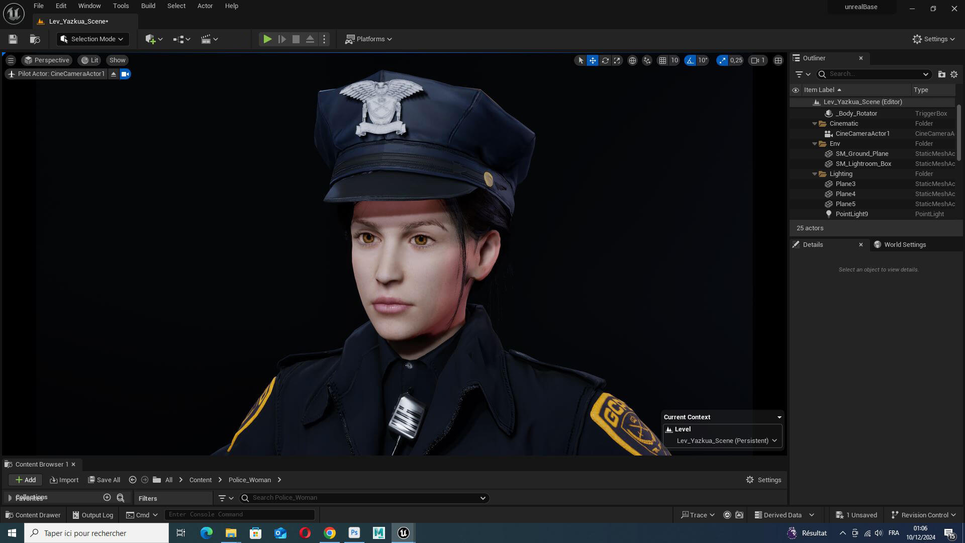 Realistic Female Police Officer - 3D Model by khaloui