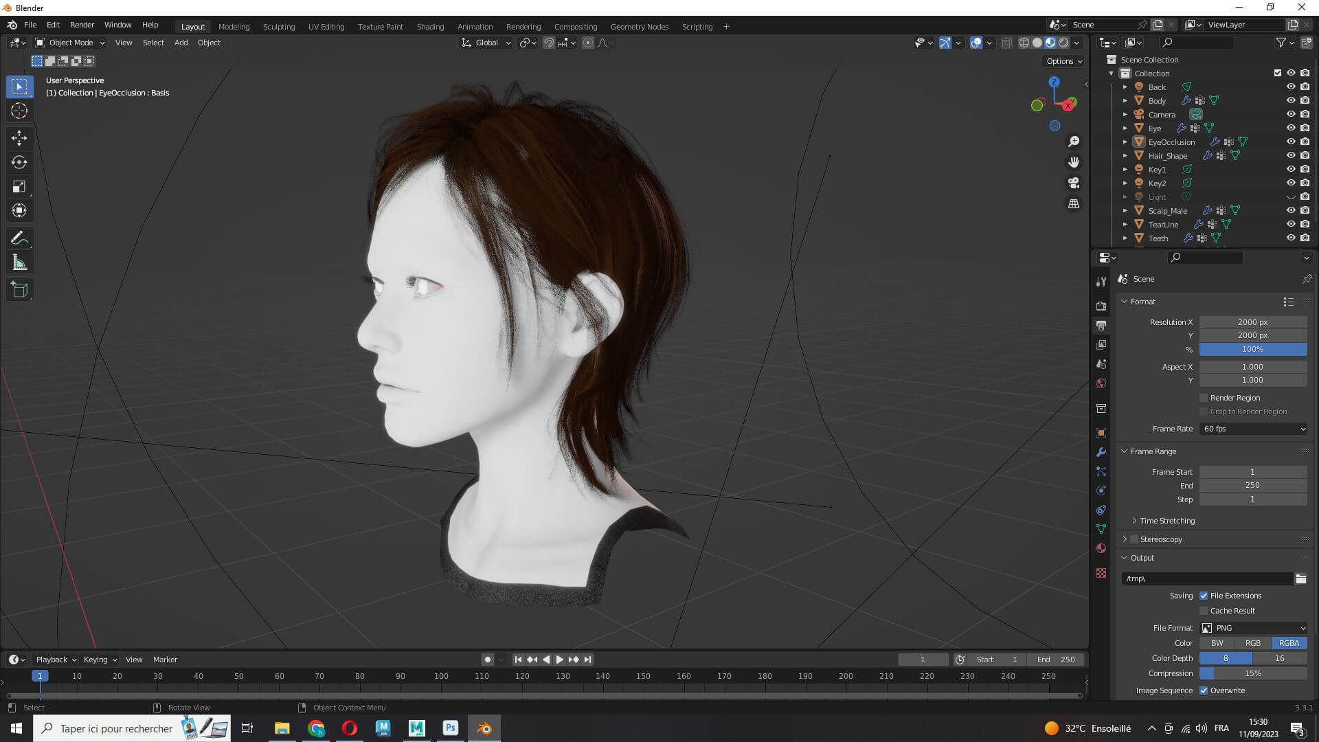 Female Short Hair - Pixie Cut 3D Model by khaloui