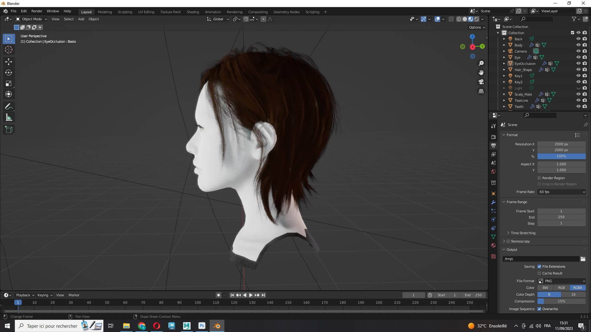 Female Short Hair - Pixie Cut 3D Model by khaloui