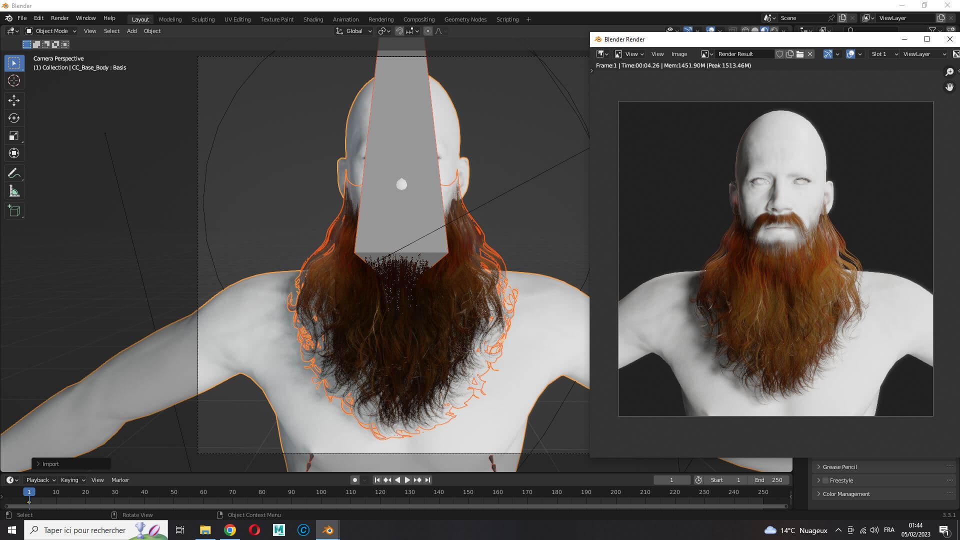 Realistic Full Beard - 3D Model by khaloui