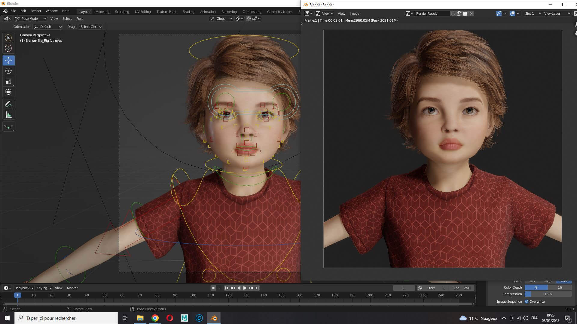 Girl Brown - 3D Model by khaloui