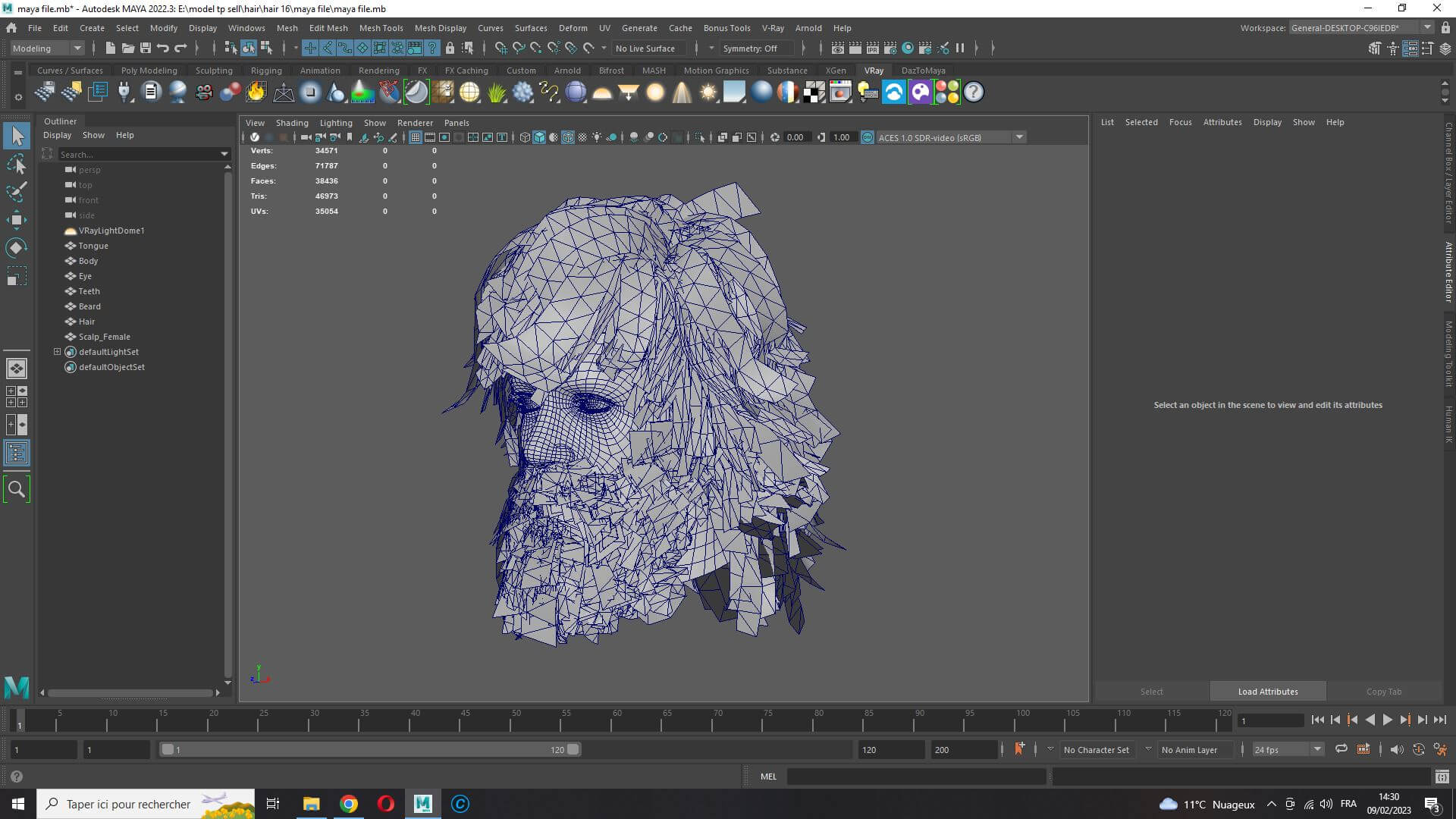 Realistic Hair Beard Brows Mustache Low Poly - 3D Model by khaloui