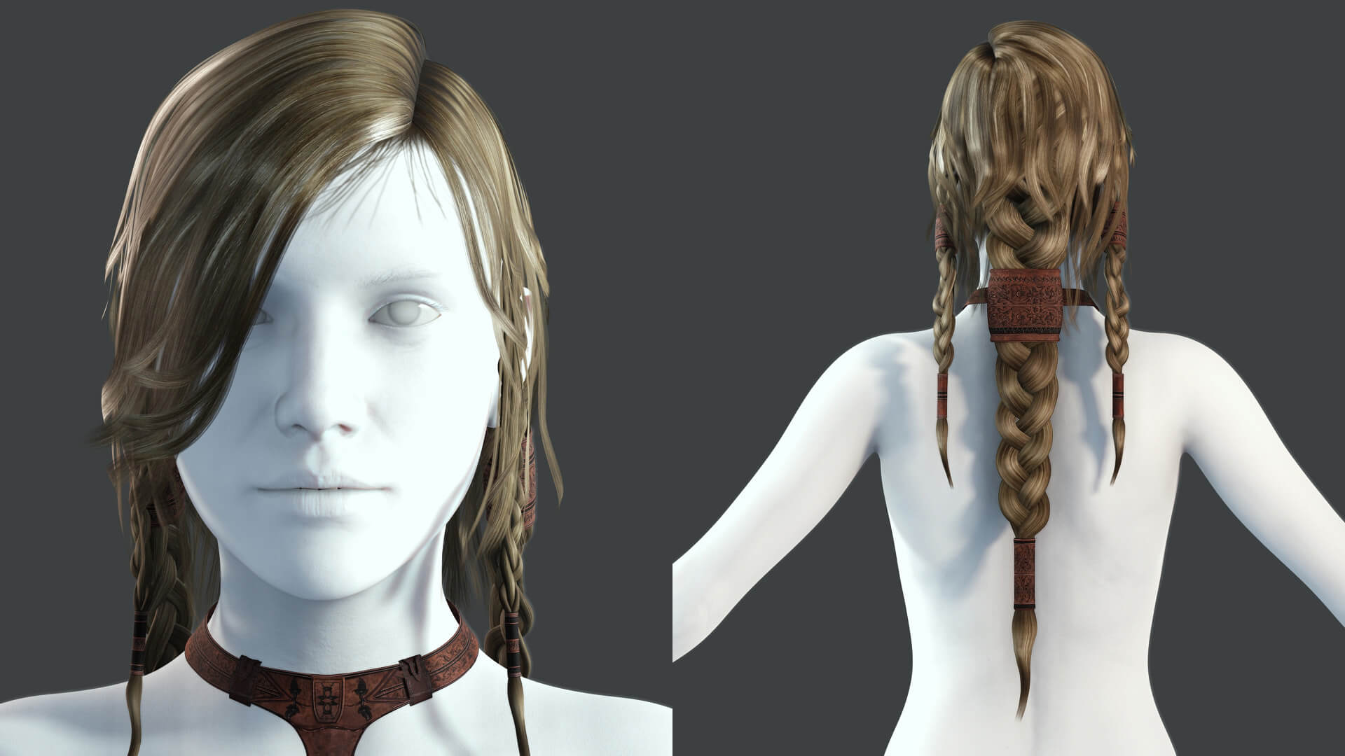 Hair Braid - Free 3D Model by khaloui