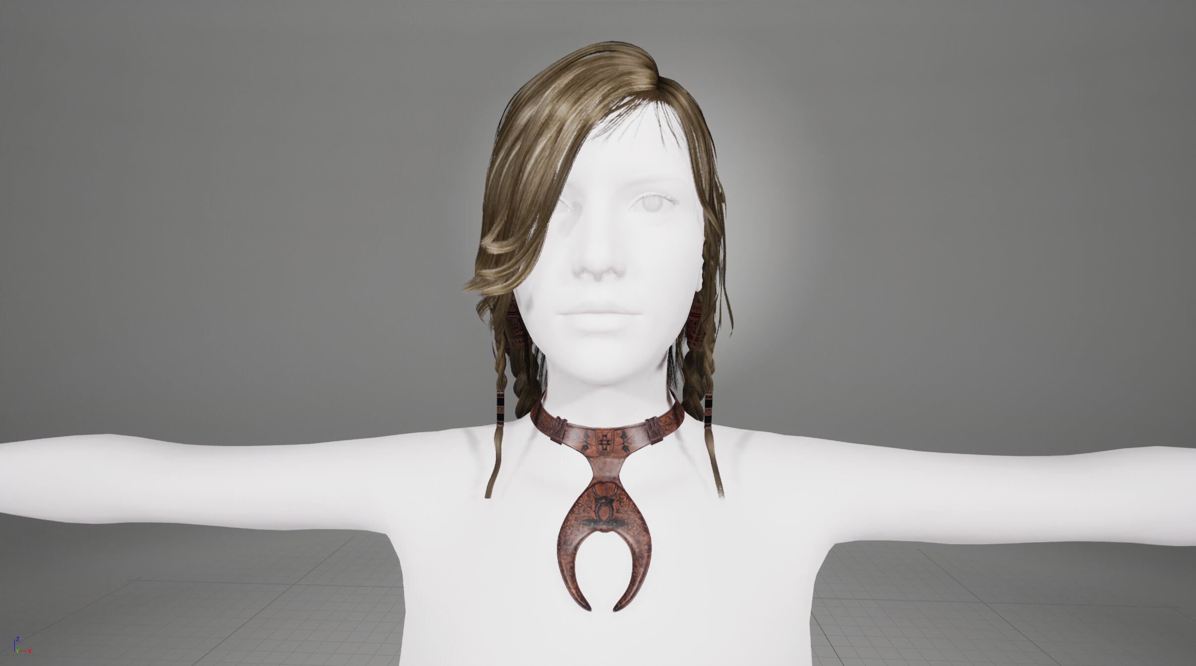 Realistic Hair Braid Realtime Low Poly - 3D Model by khaloui