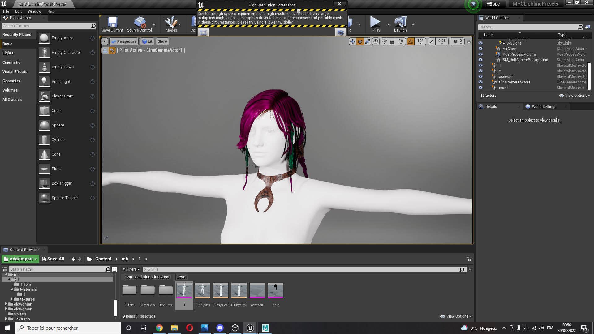 Realistic Hair Braid Realtime Low Poly - 3D Model by khaloui