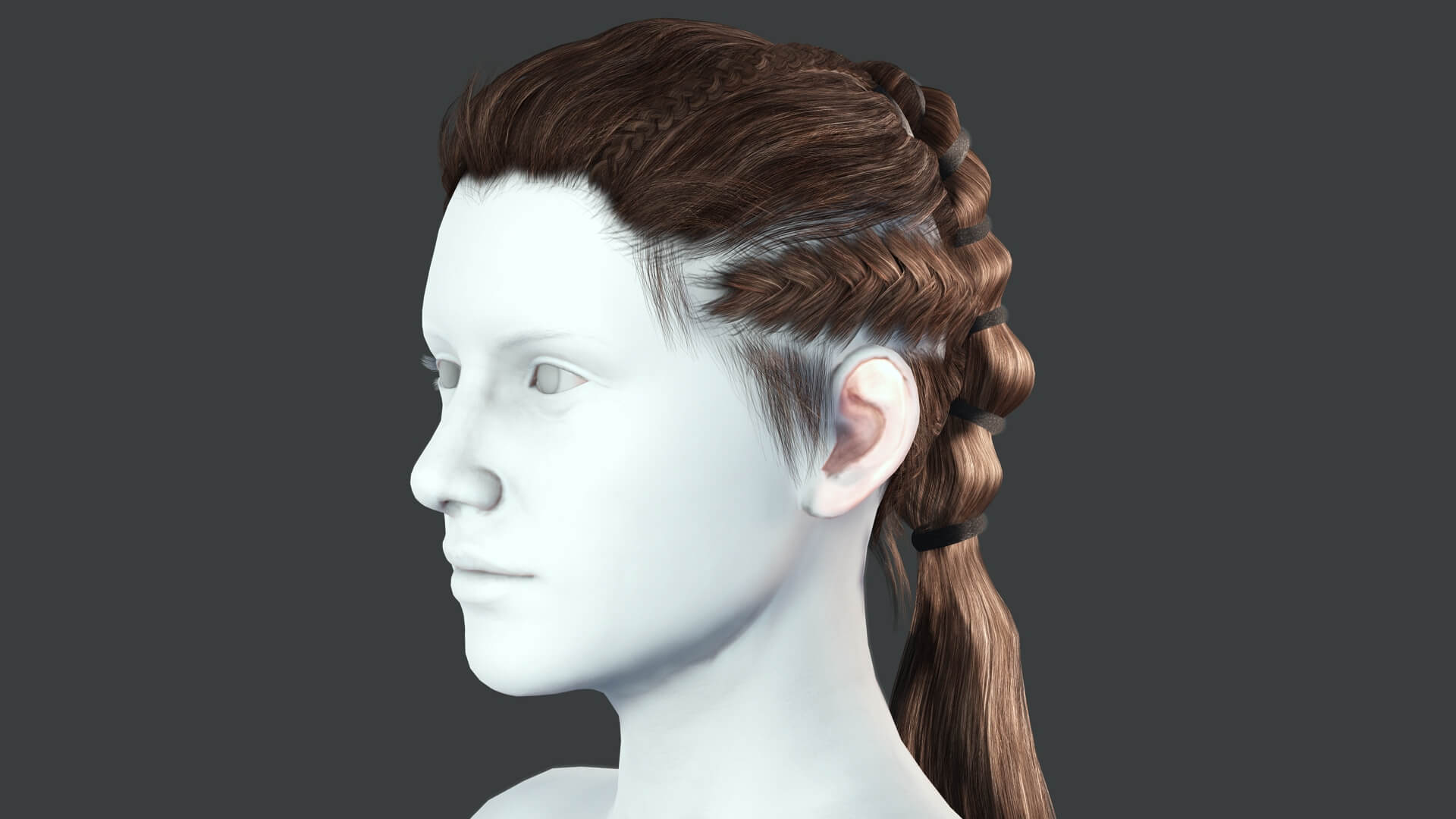 Hair Braid Viking - 3D Model by khaloui