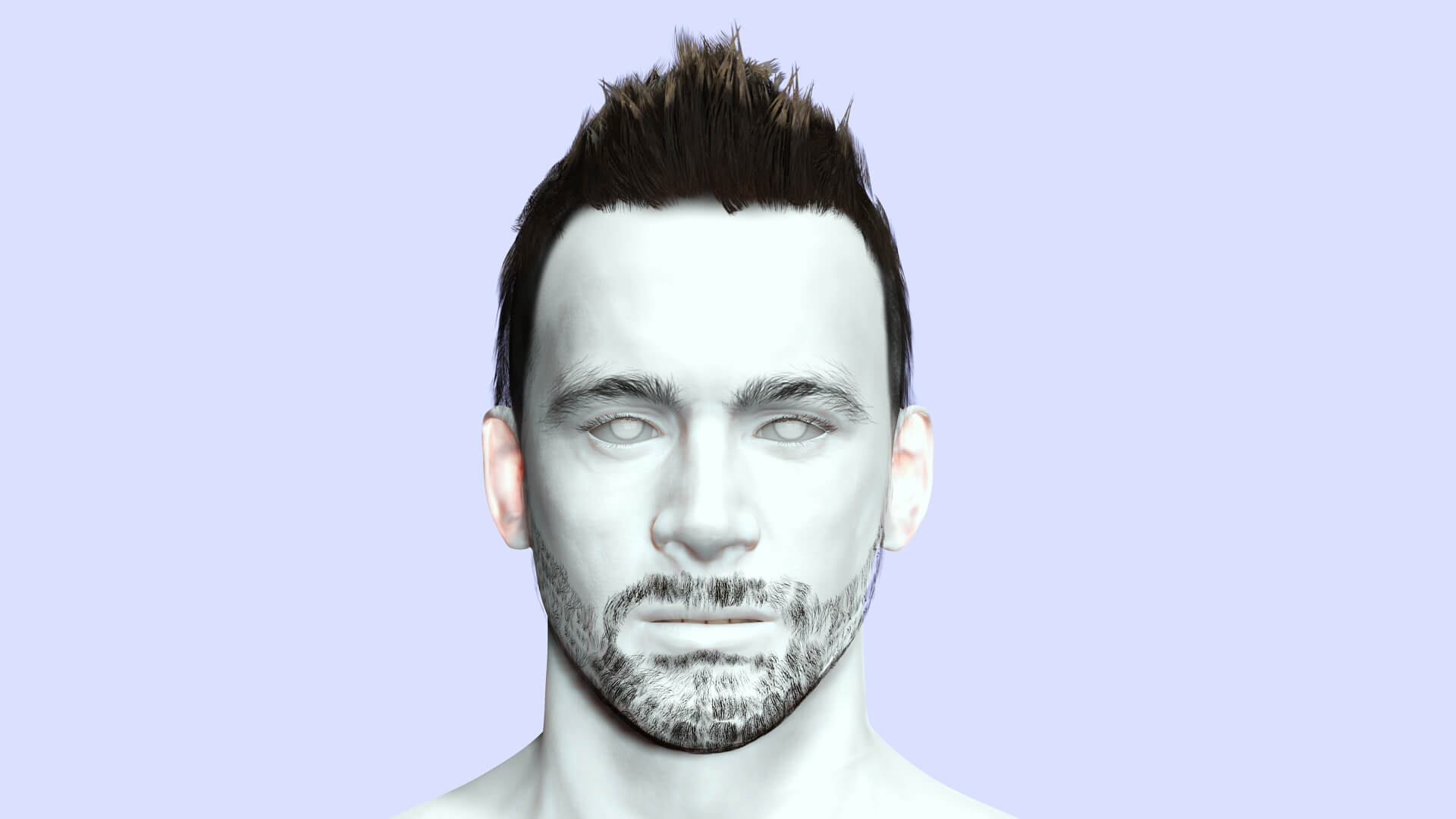 Realistic Hair - Faux Hawk Style 3D Model by khaloui