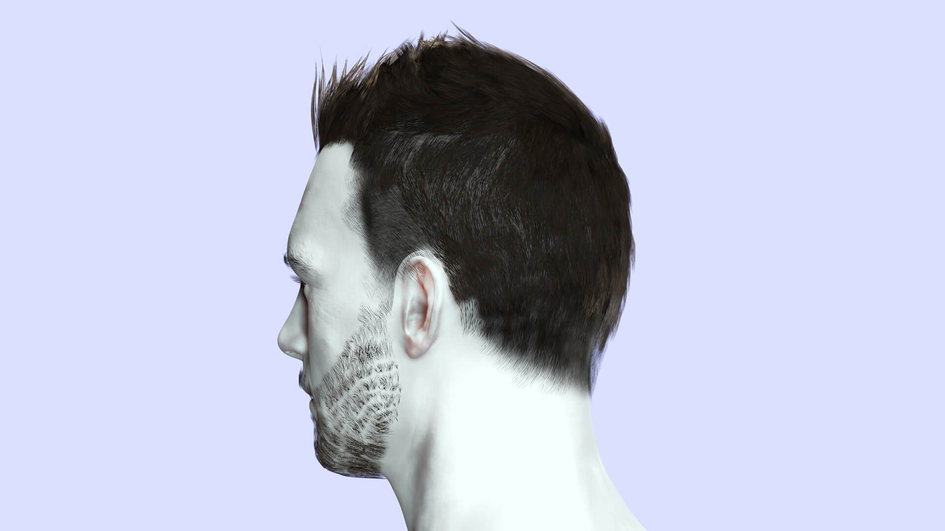Realistic Hair - Faux Hawk Style 3D Model by khaloui