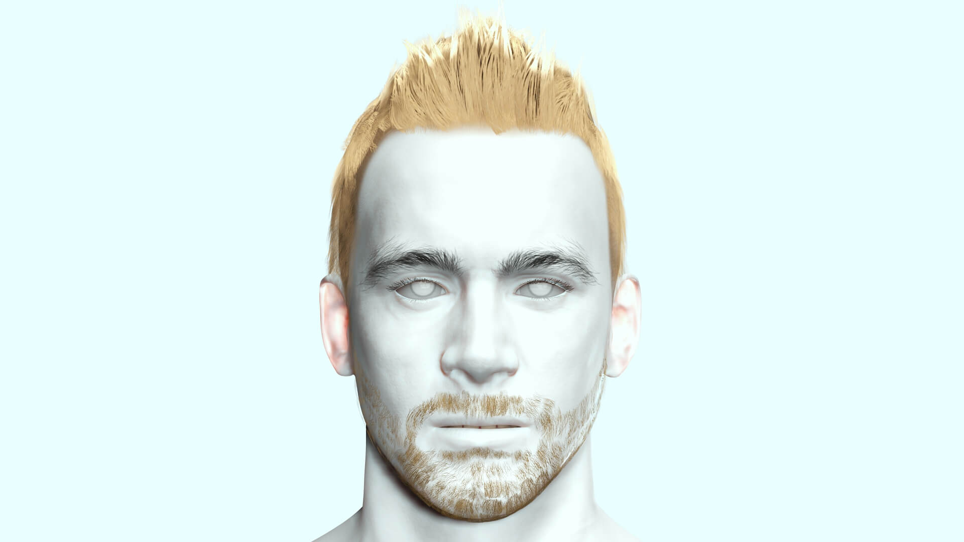 Realistic Hair - Faux Hawk Style 3D Model by khaloui