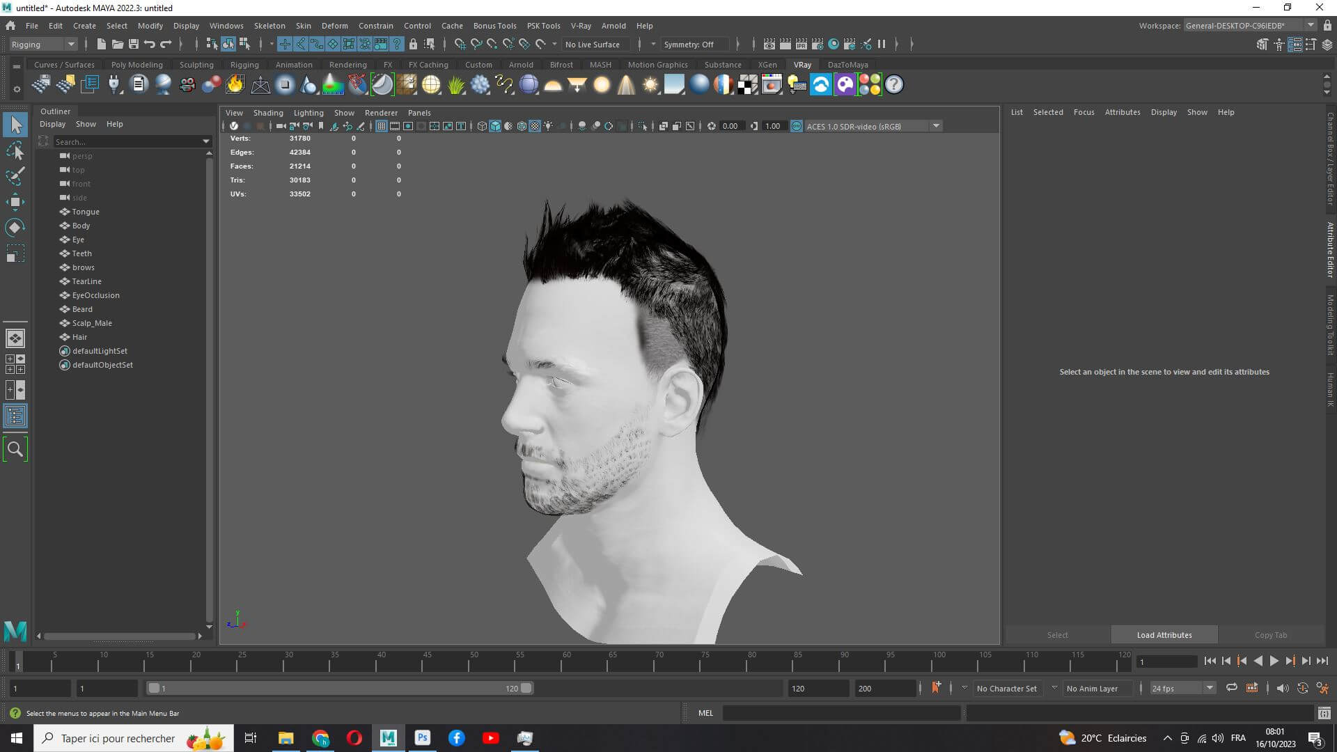 Realistic Hair - Faux Hawk Style 3D Model by khaloui