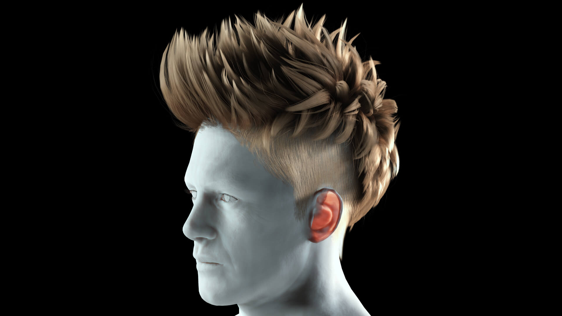 Hair Hawk Cyberpunk - 3D Model by khaloui