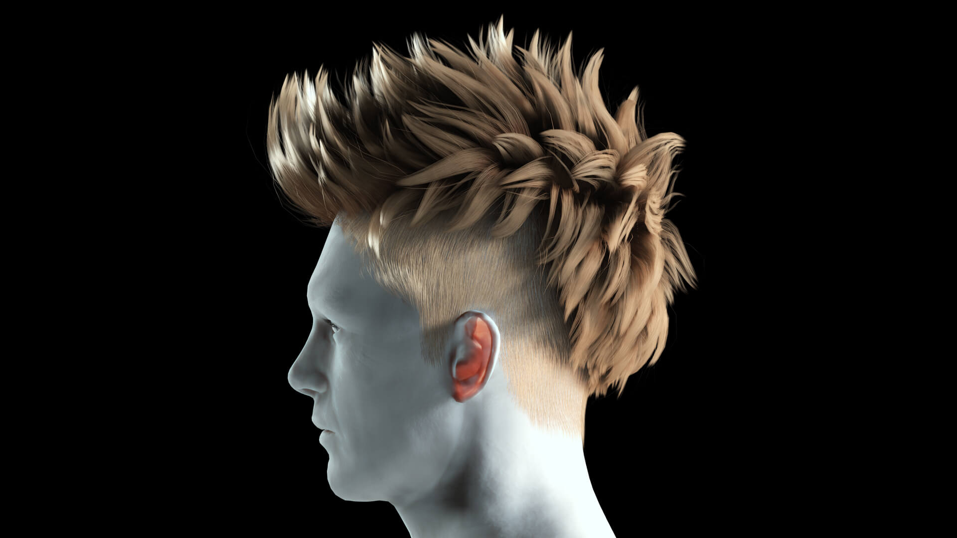 Hair Hawk Cyberpunk - 3D Model by khaloui