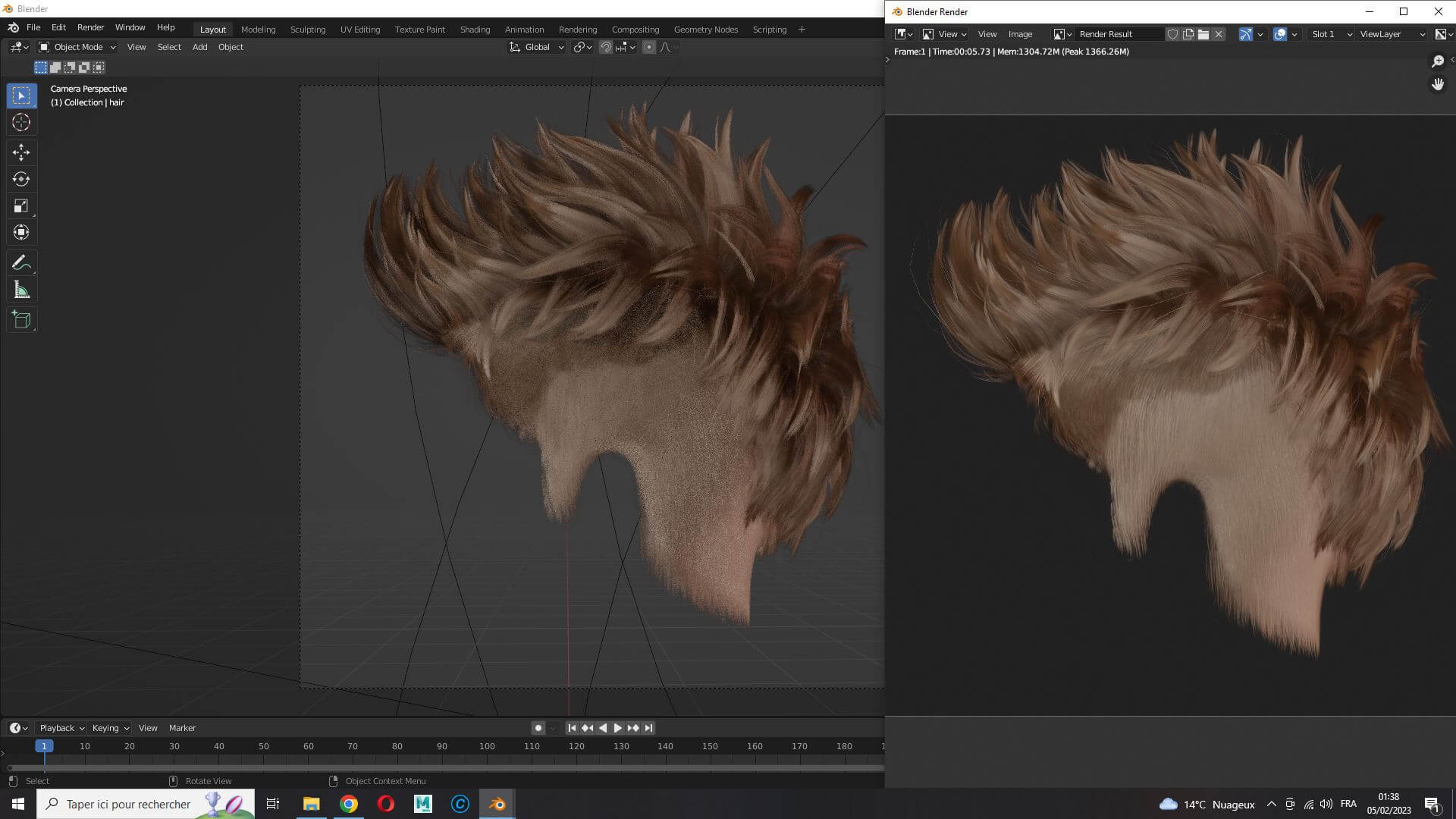 Hair Hawk Cyberpunk - 3D Model by khaloui