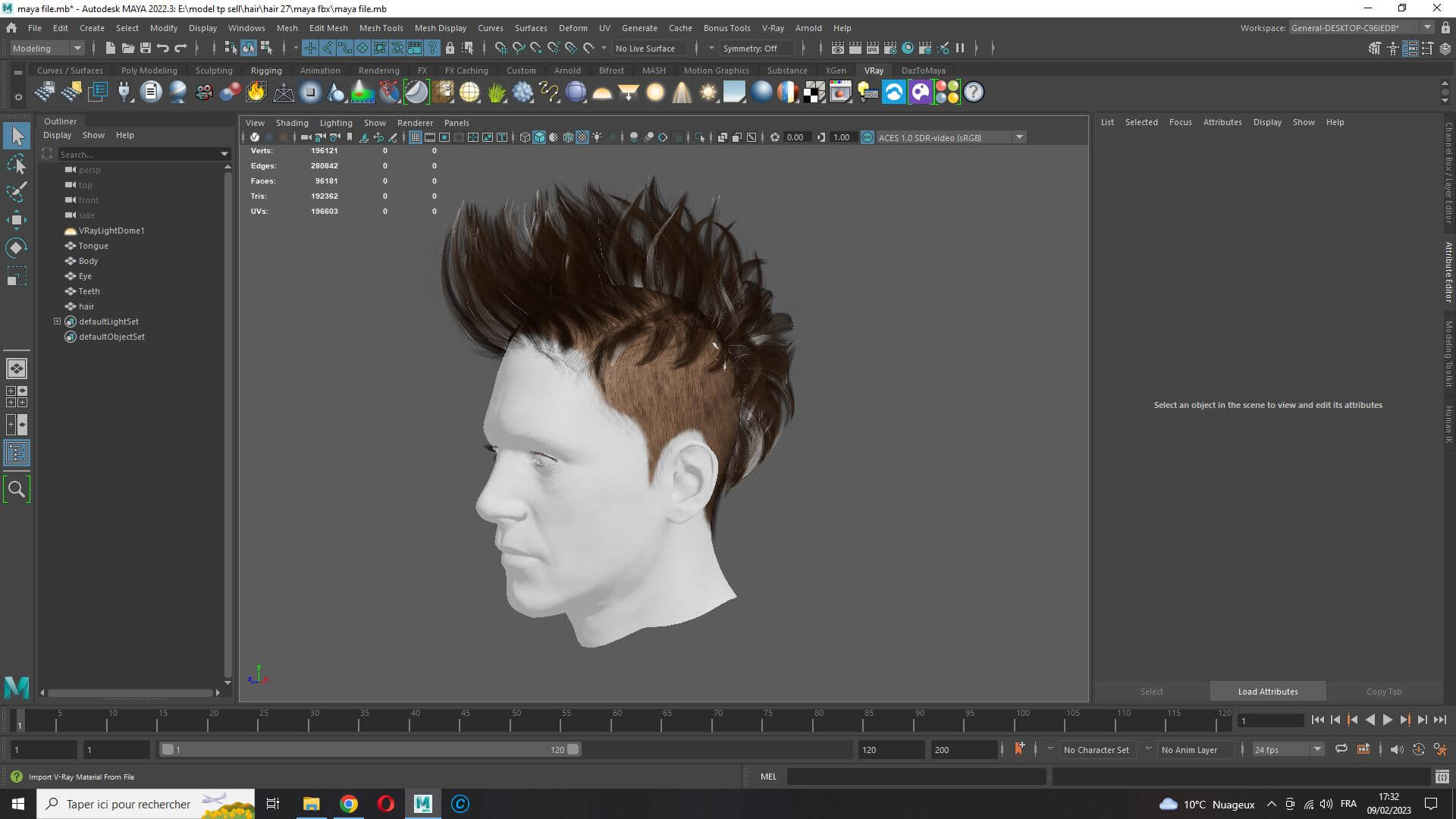 Hair Hawk Cyberpunk - 3D Model by khaloui