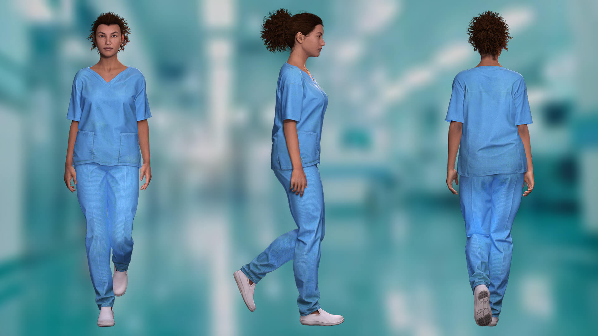 Realistic Healthcare Worker High-Quality 3D Nurse Character by khaloui
