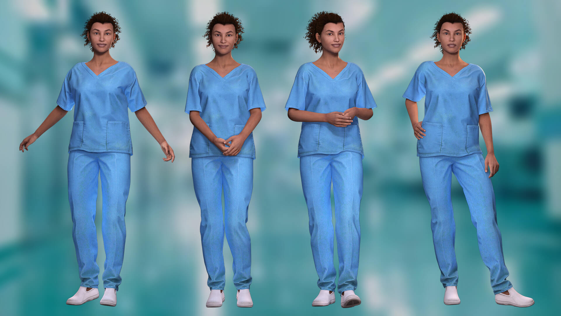 Realistic Healthcare Worker High-Quality 3D Nurse Character by khaloui
