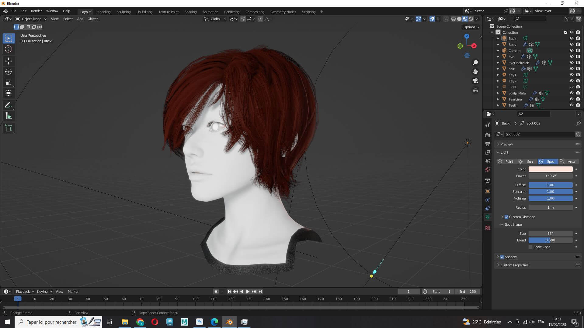 Korean Hairstyle - 3D Model by khaloui