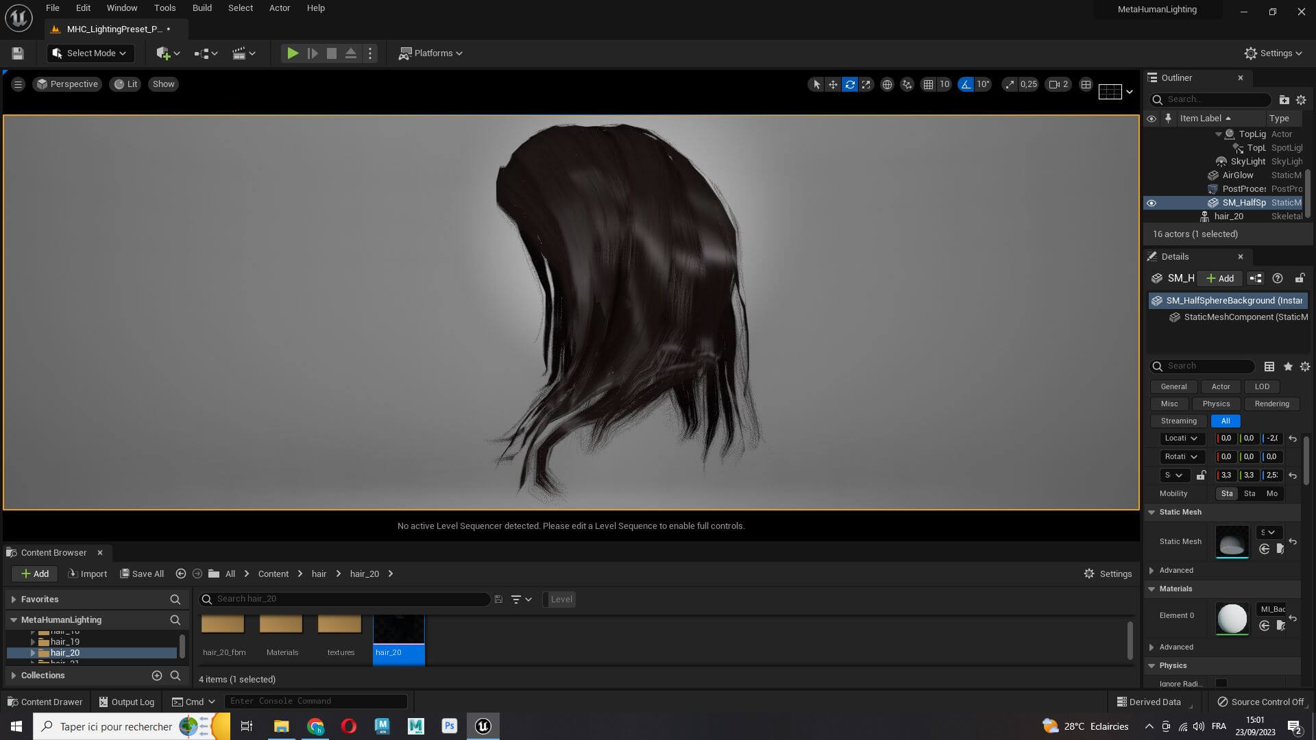 Long Female Hair - 3D Model by khaloui