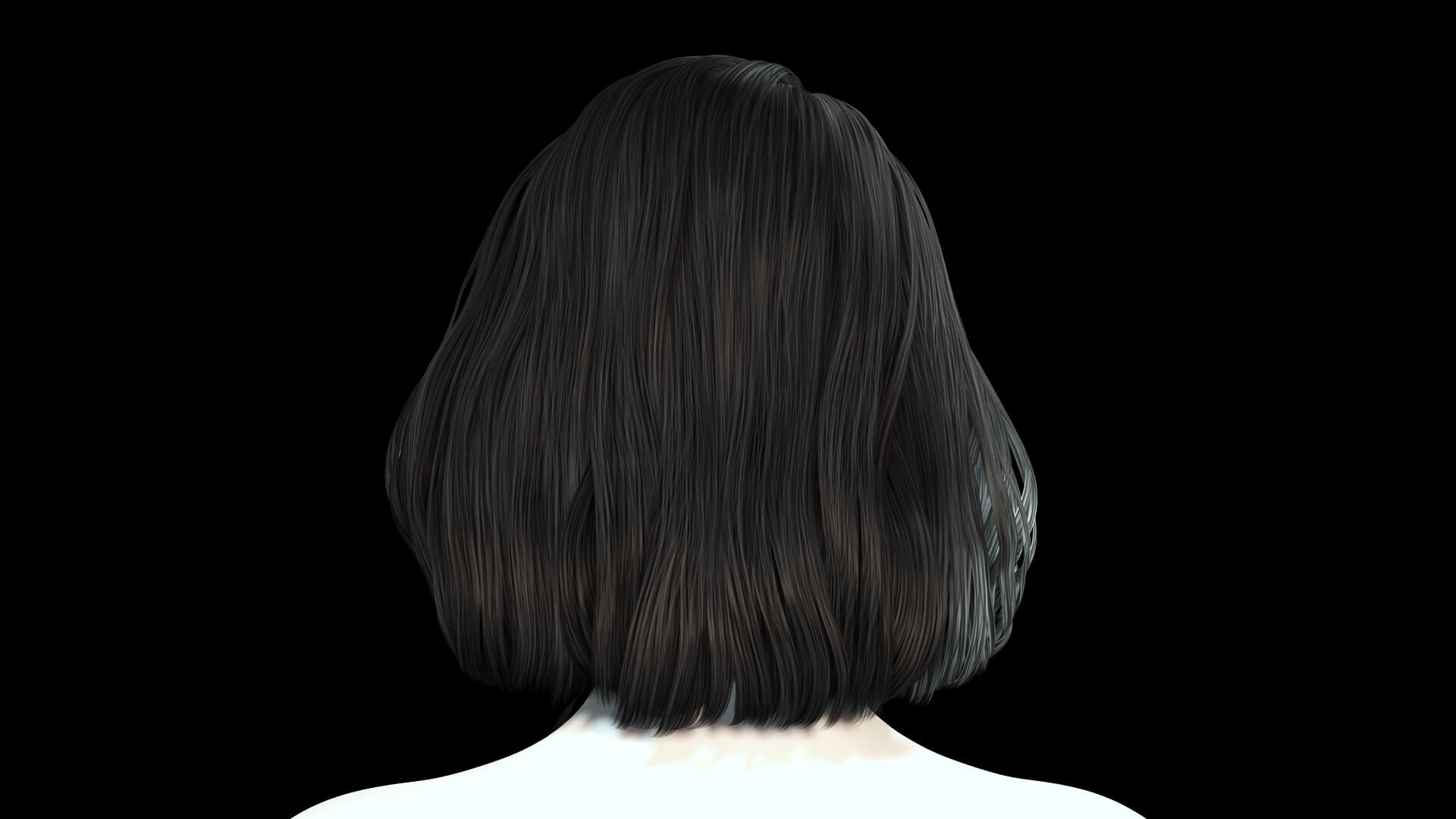 Realistic Female Hair Low Poly - 3D Model by khaloui