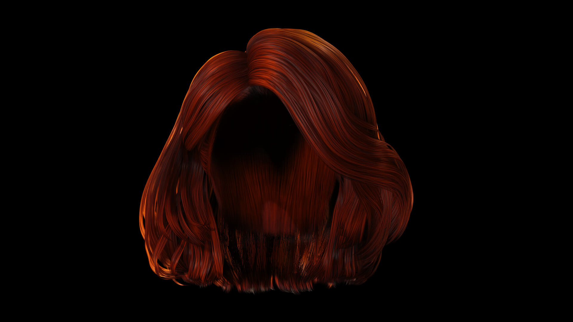 Realistic Female Hair Low Poly - 3D Model by khaloui