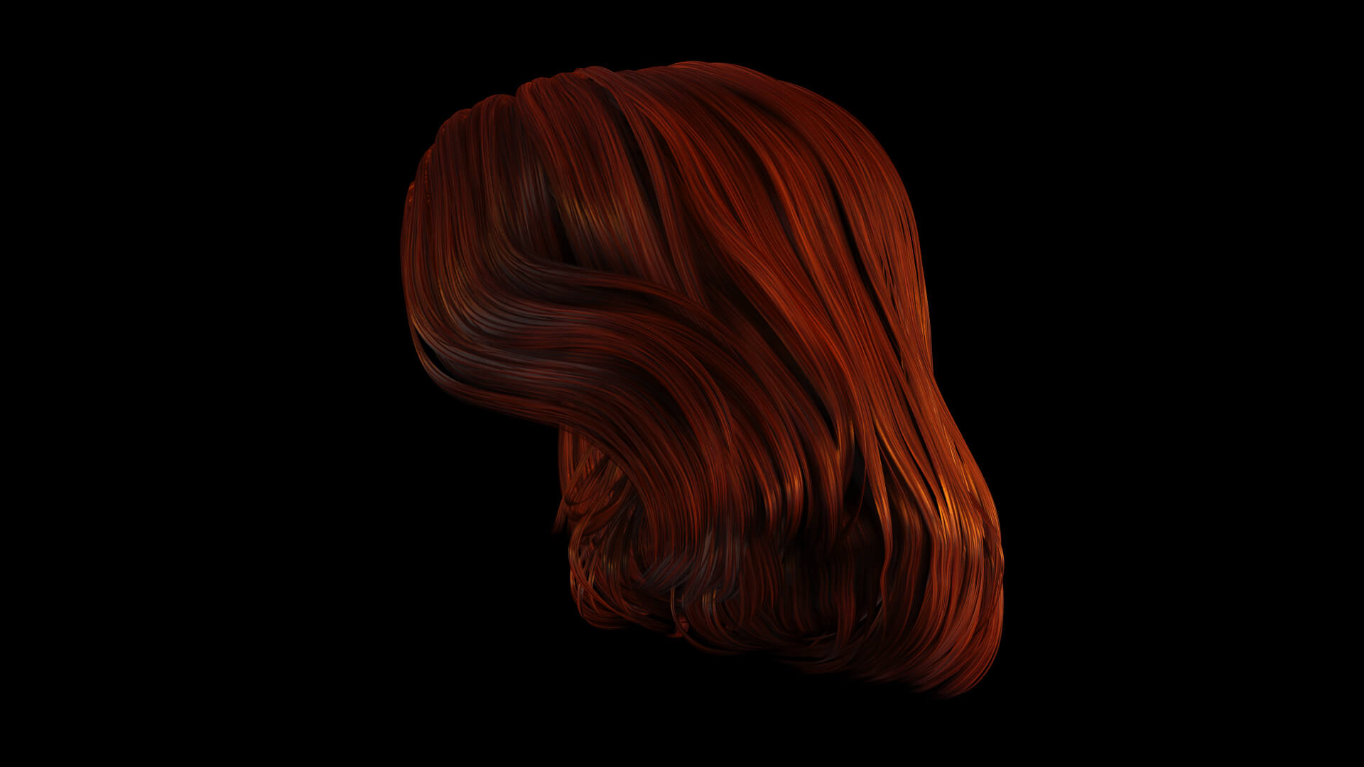 Realistic Female Hair Low Poly - 3D Model by khaloui