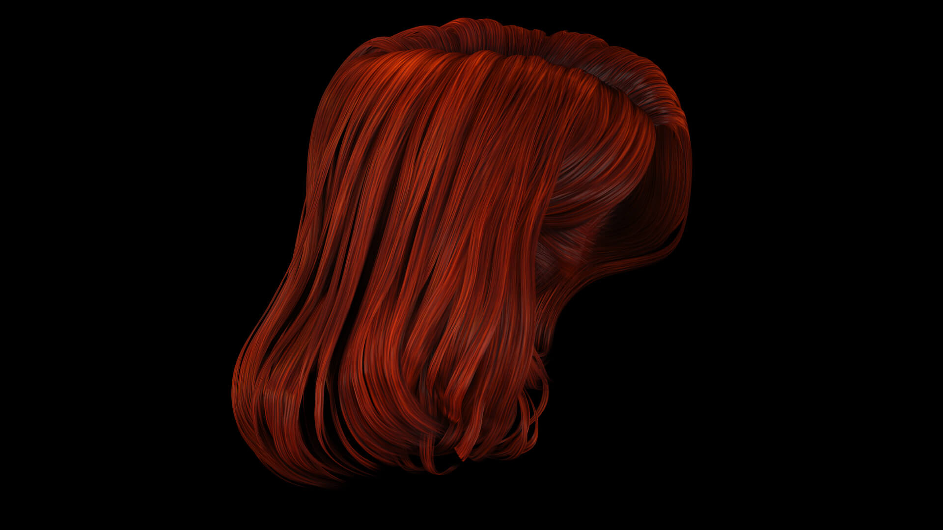 Realistic Female Hair Low Poly - 3D Model by khaloui