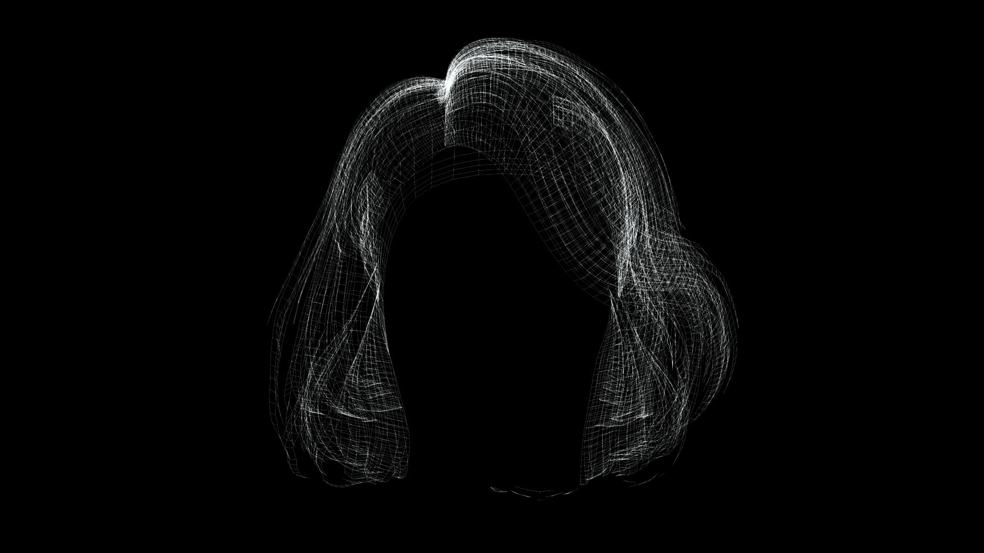 Realistic Female Hair Low Poly - 3D Model by khaloui