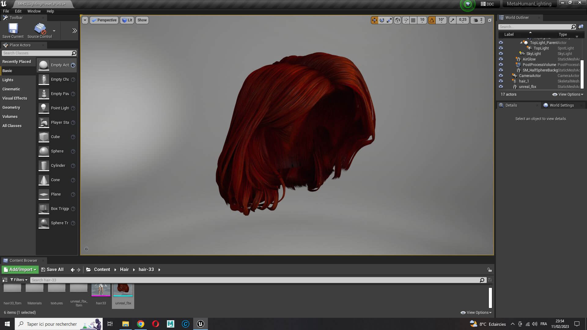 Realistic Female Hair Low Poly - 3D Model by khaloui