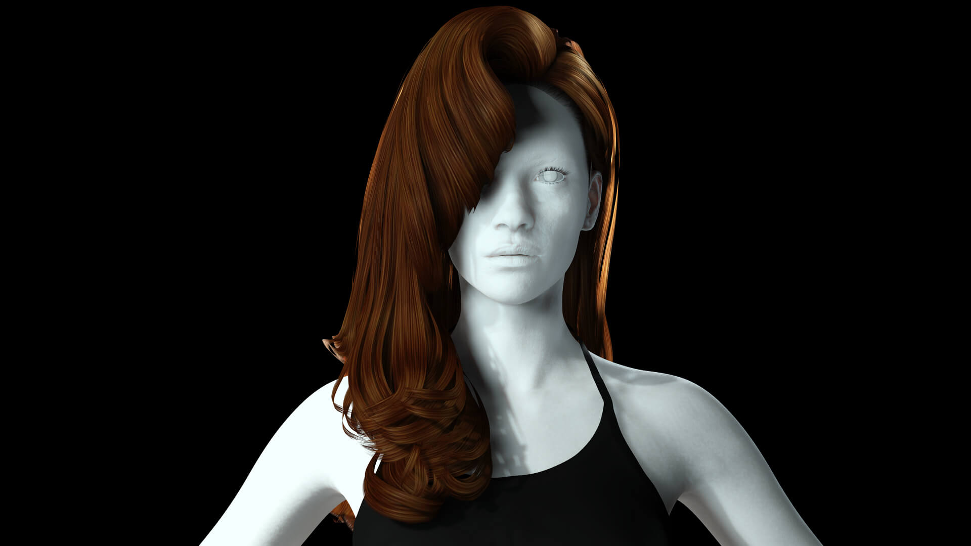 Long Hair Female - 3D Model by khaloui