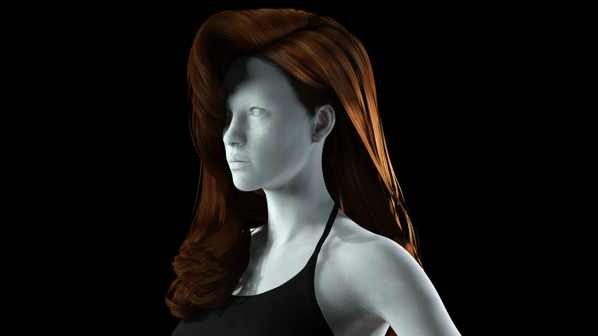 Long Hair Female - 3D Model by khaloui