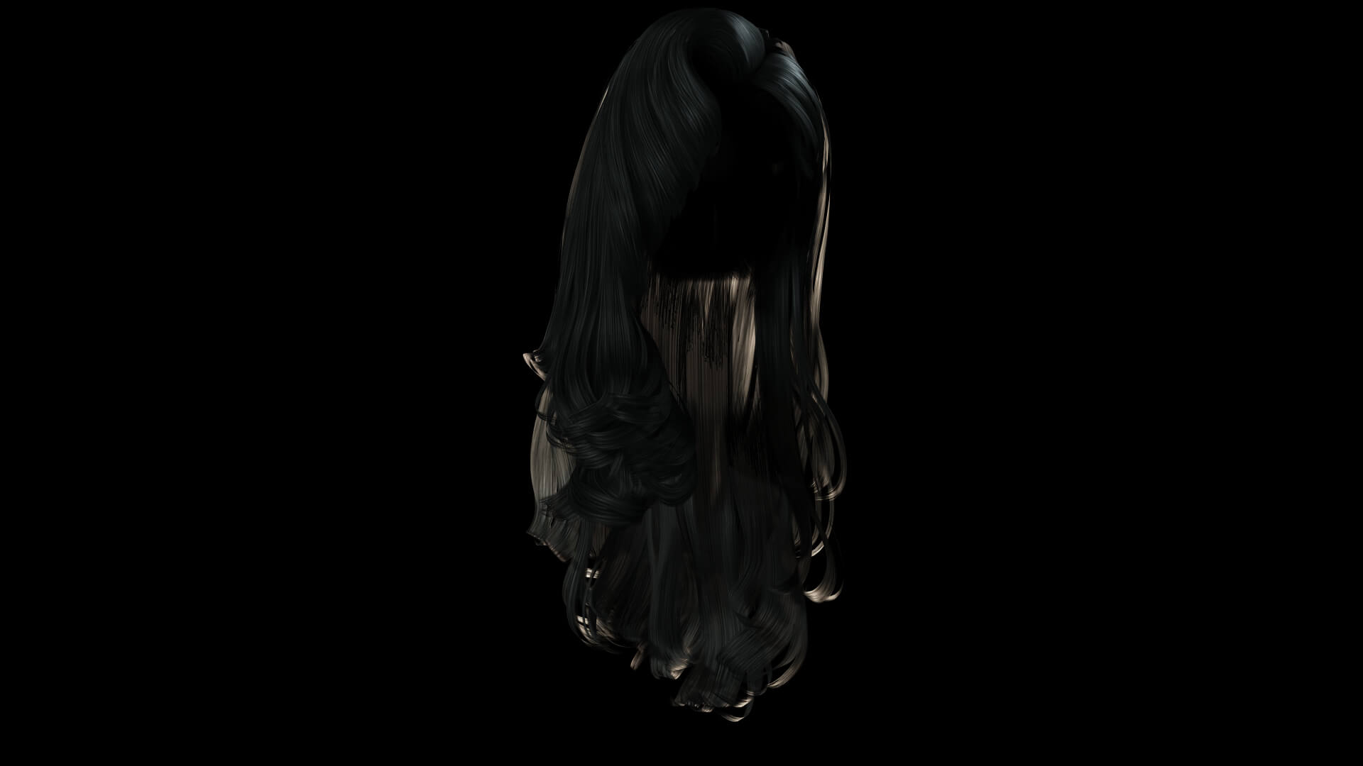 Realistic Long Hair Female Low Poly - 3D Model by khaloui