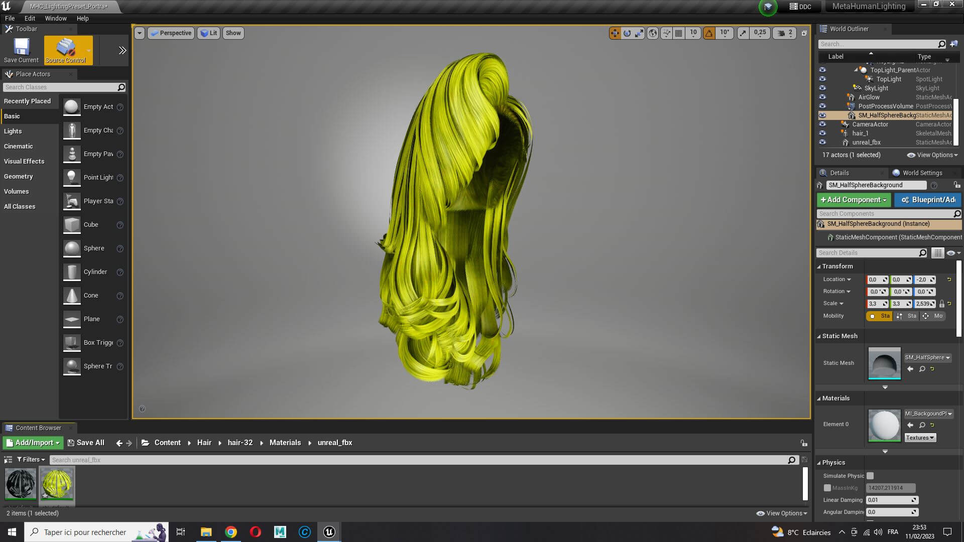 Realistic Long Hair Female Low Poly - 3D Model by khaloui