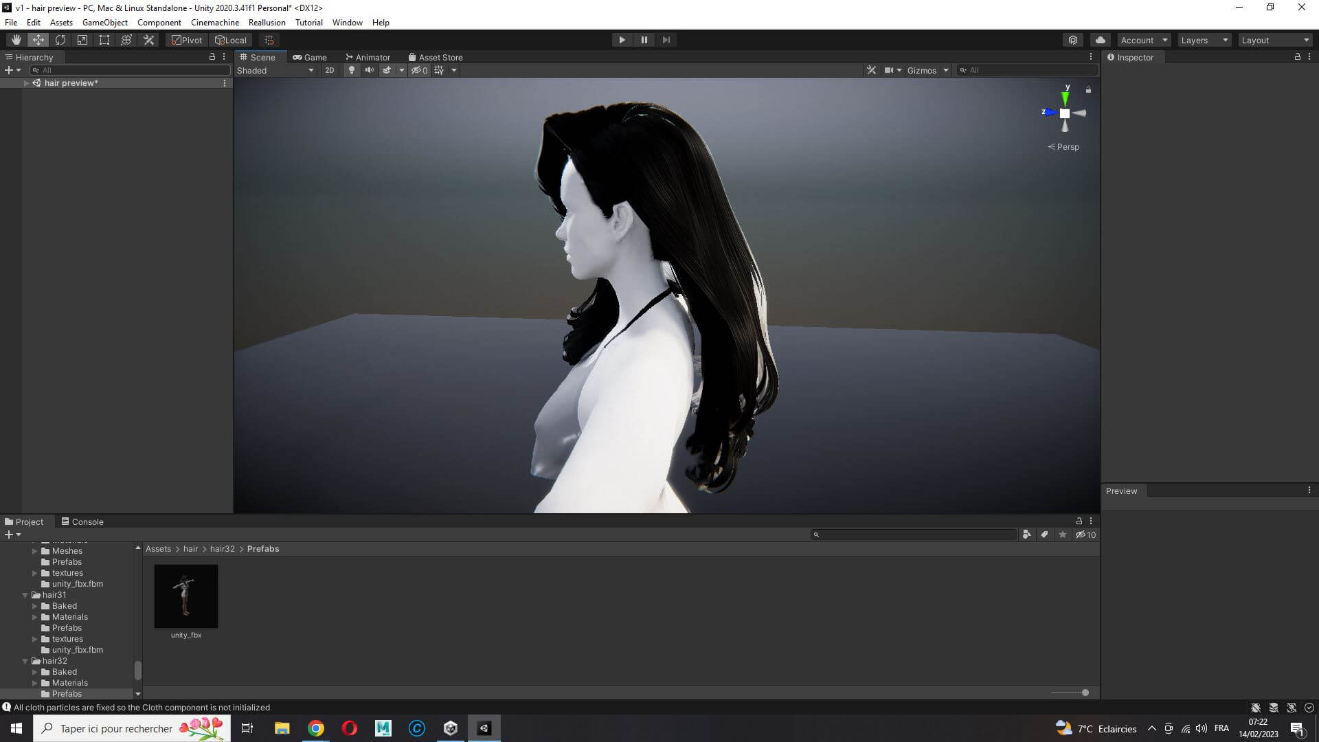 Realistic Long Hair Female Low Poly - 3D Model by khaloui