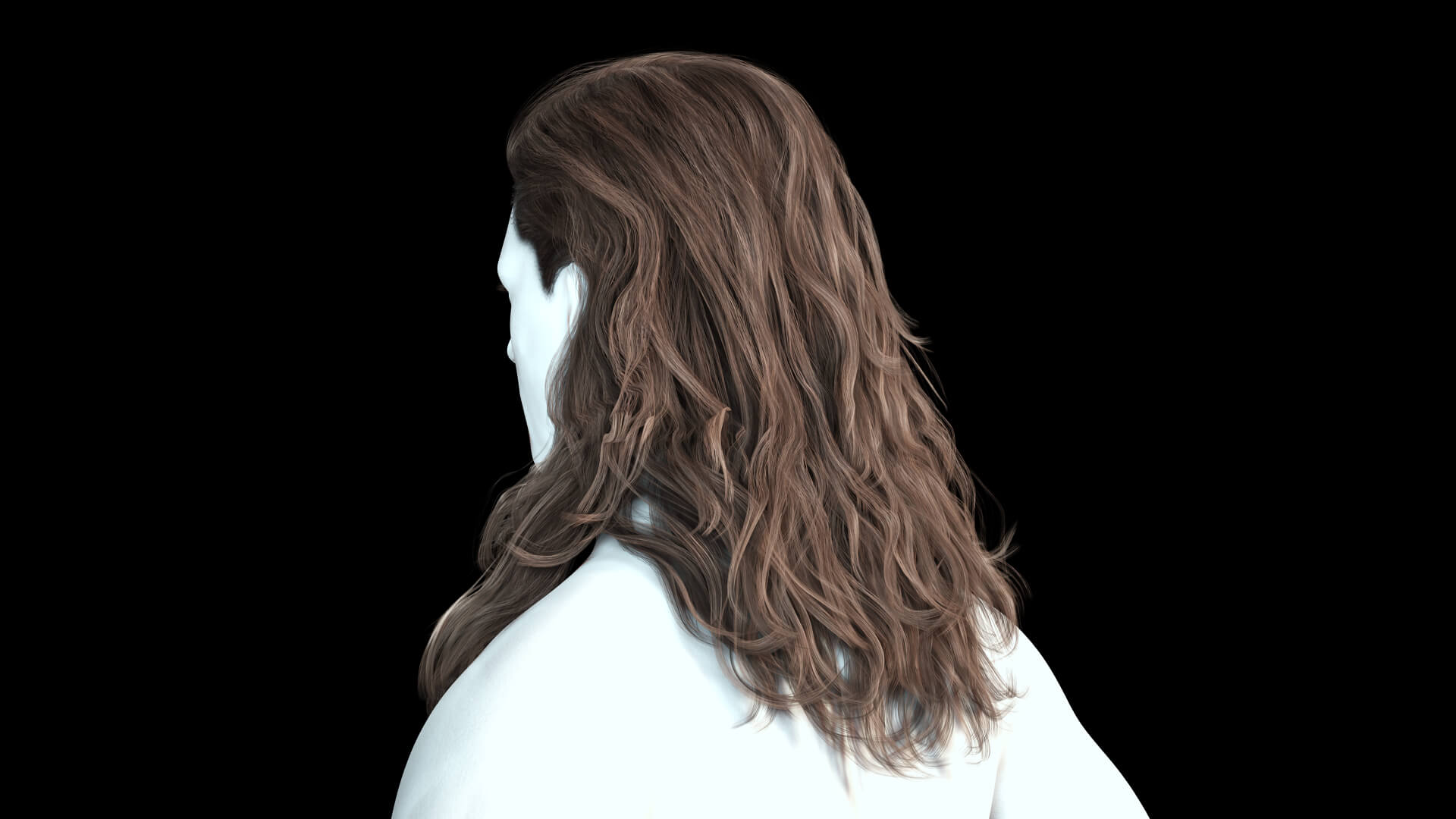 Realistic Long Hair Man - 3D Model by khaloui