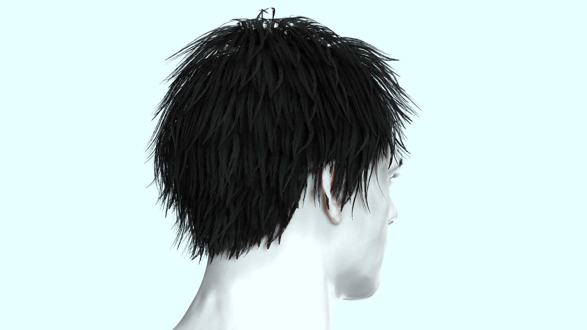 Realistic Long Male Hair - 3D Model by khaloui