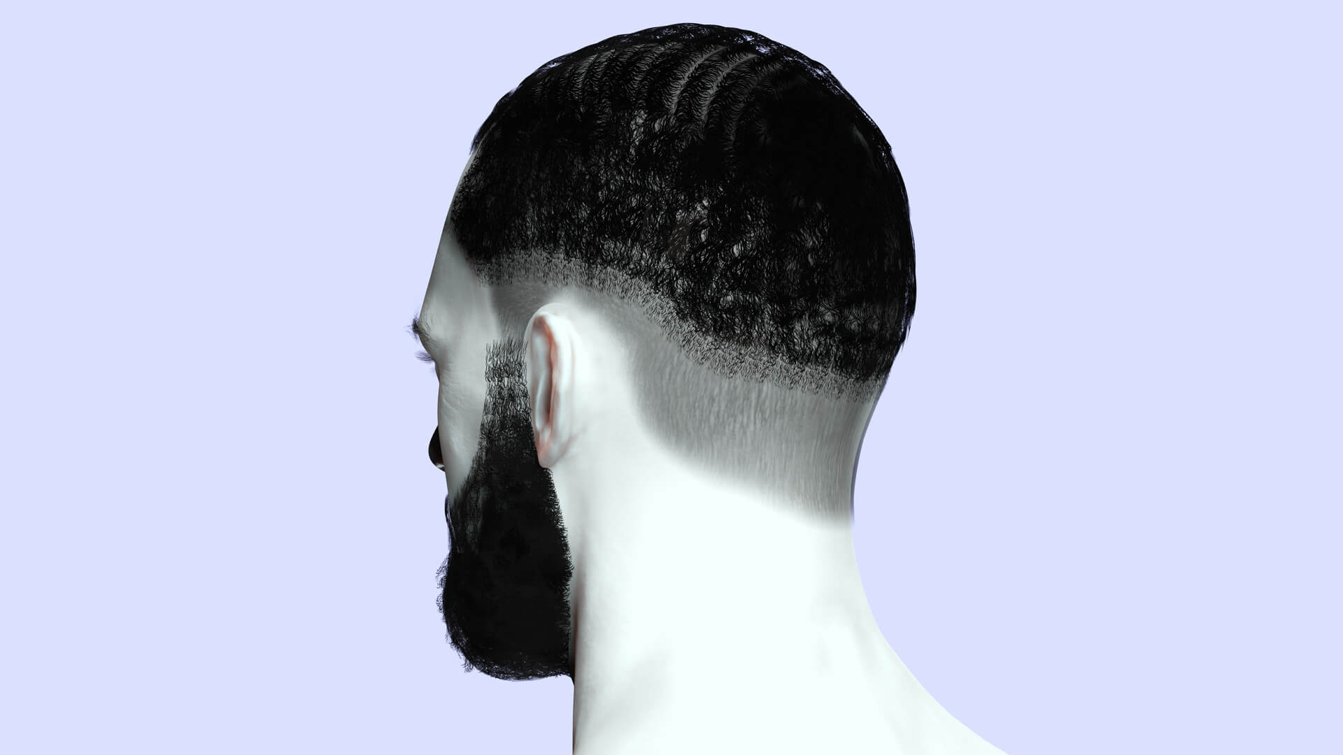 Realistic Male Hair - 3D Model by khaloui