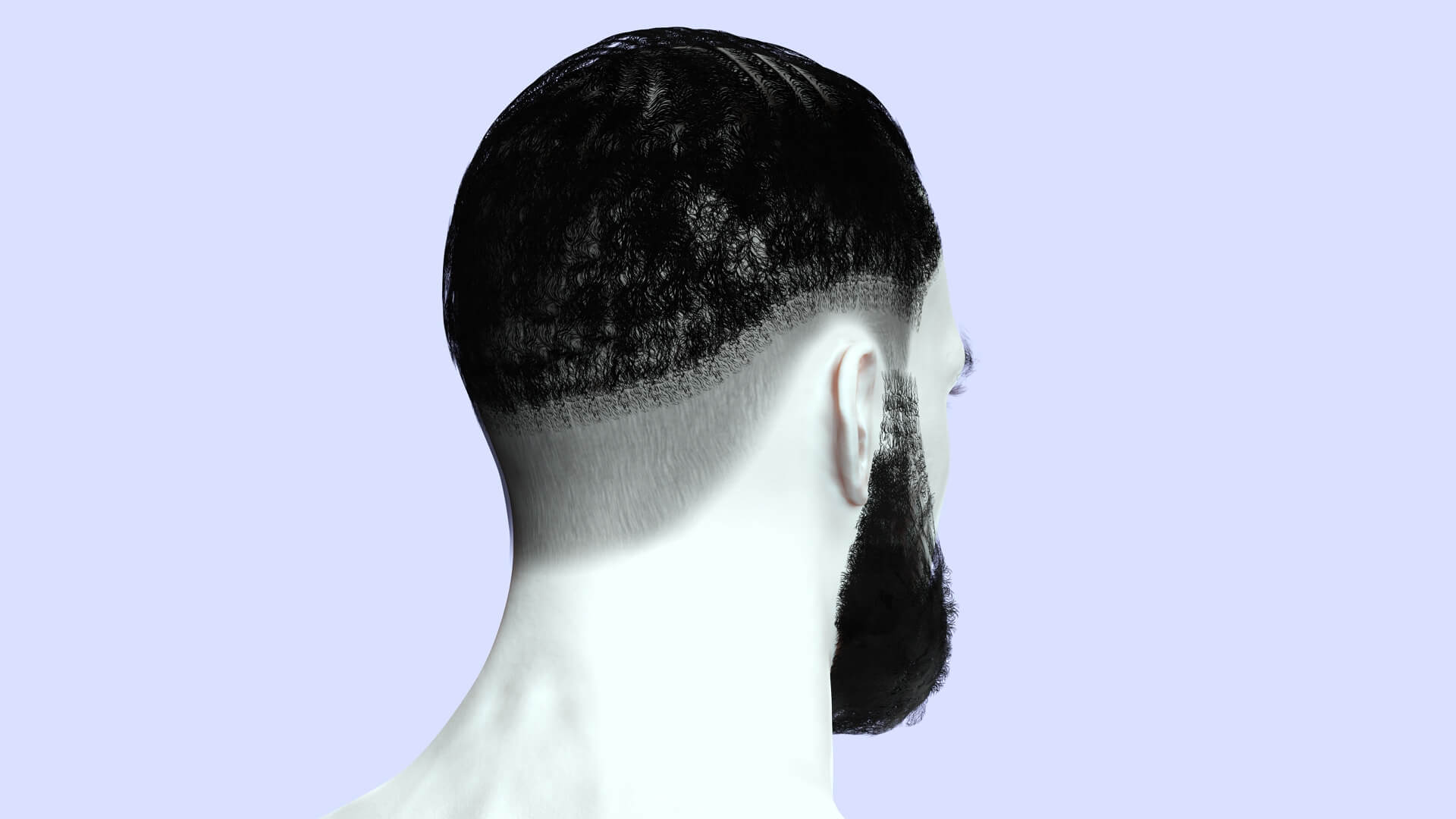 Realistic Male Hair - 3D Model by khaloui