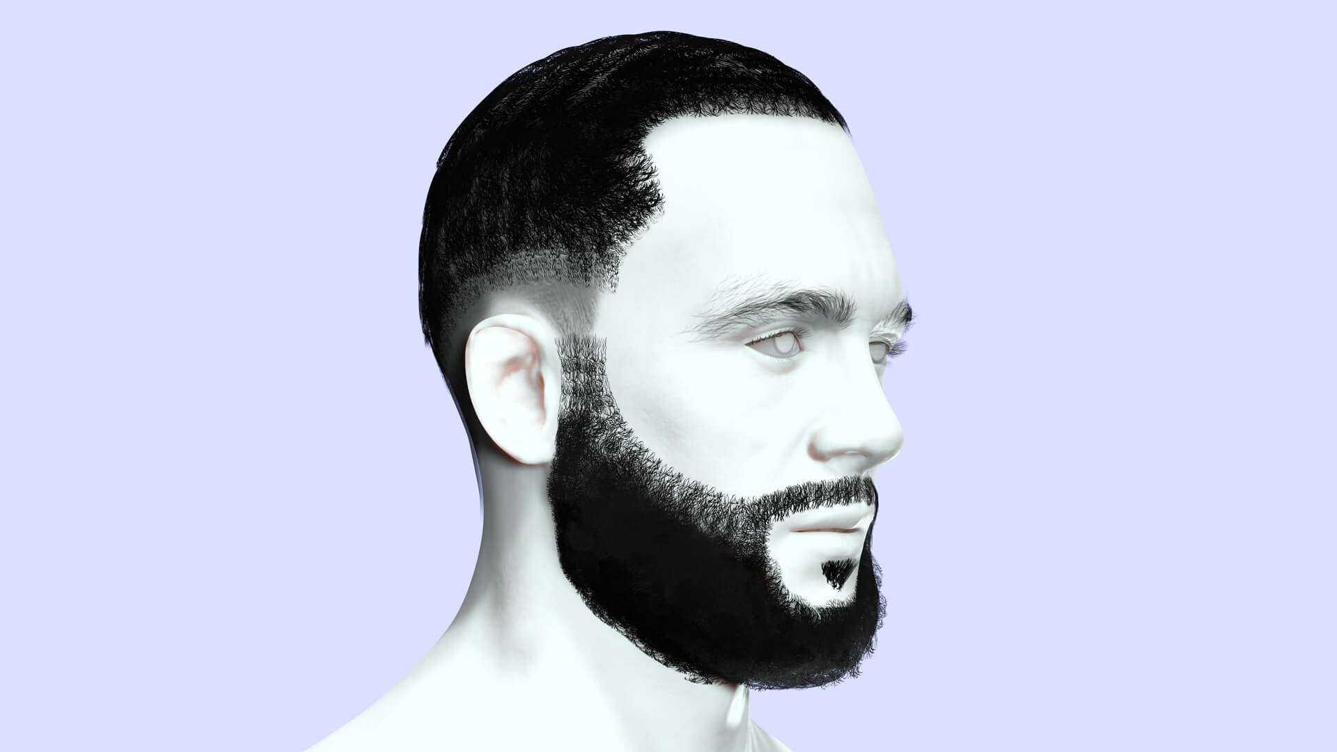 Realistic Male Hair - 3D Model by khaloui