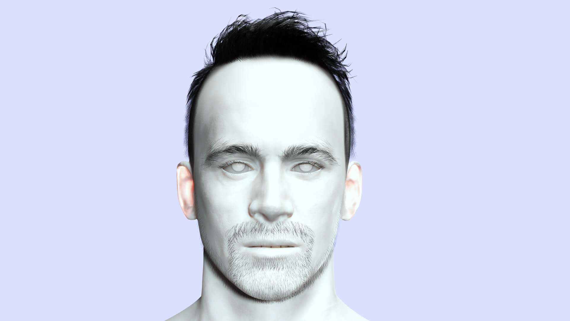Realistic Male Hair - 3D Model by khaloui
